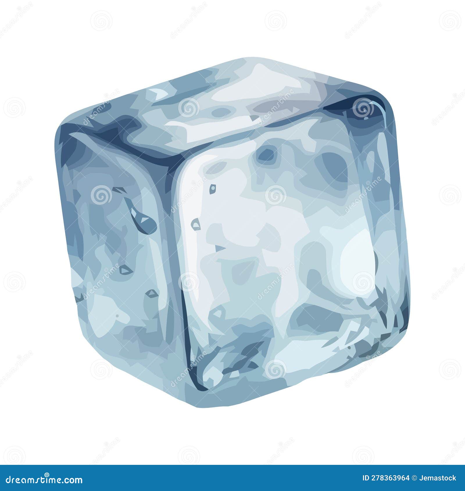 Frozen Ice Cubes in Blue, Solid and Transparent Stock Vector ...