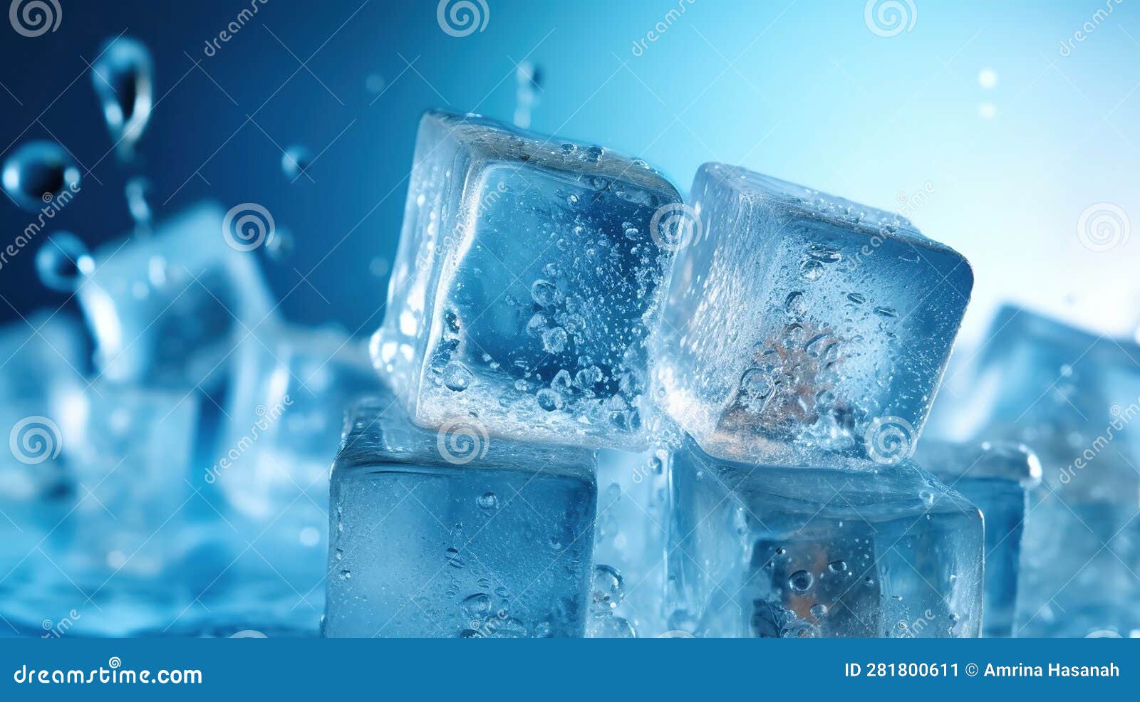 Frozen Ice Cubes in an Ice Cube Maker Ice Box with a Layer of Hoarfrost ...