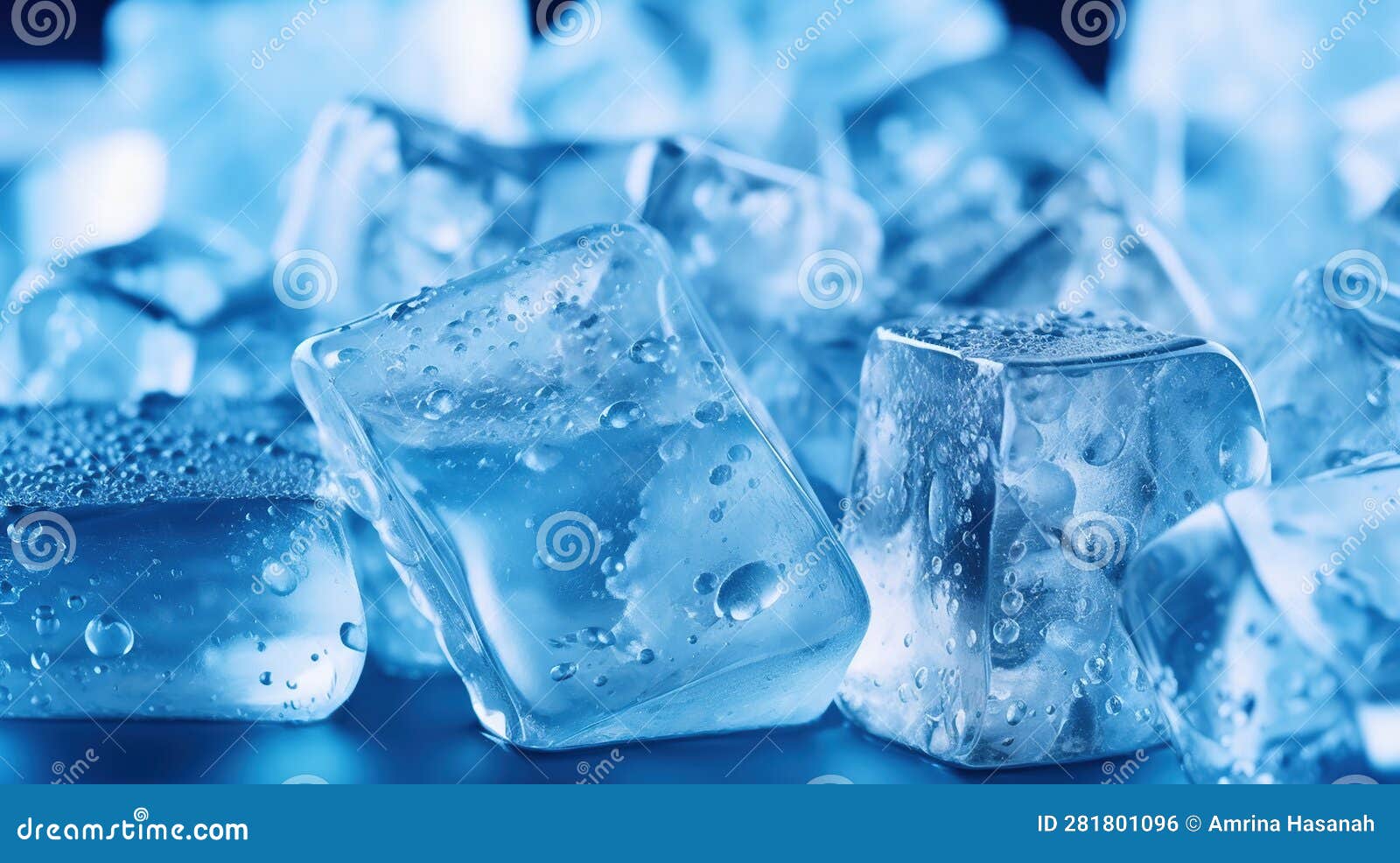 Frozen Ice Cubes in an Ice Cube Maker Ice Box with a Layer of Hoarfrost ...