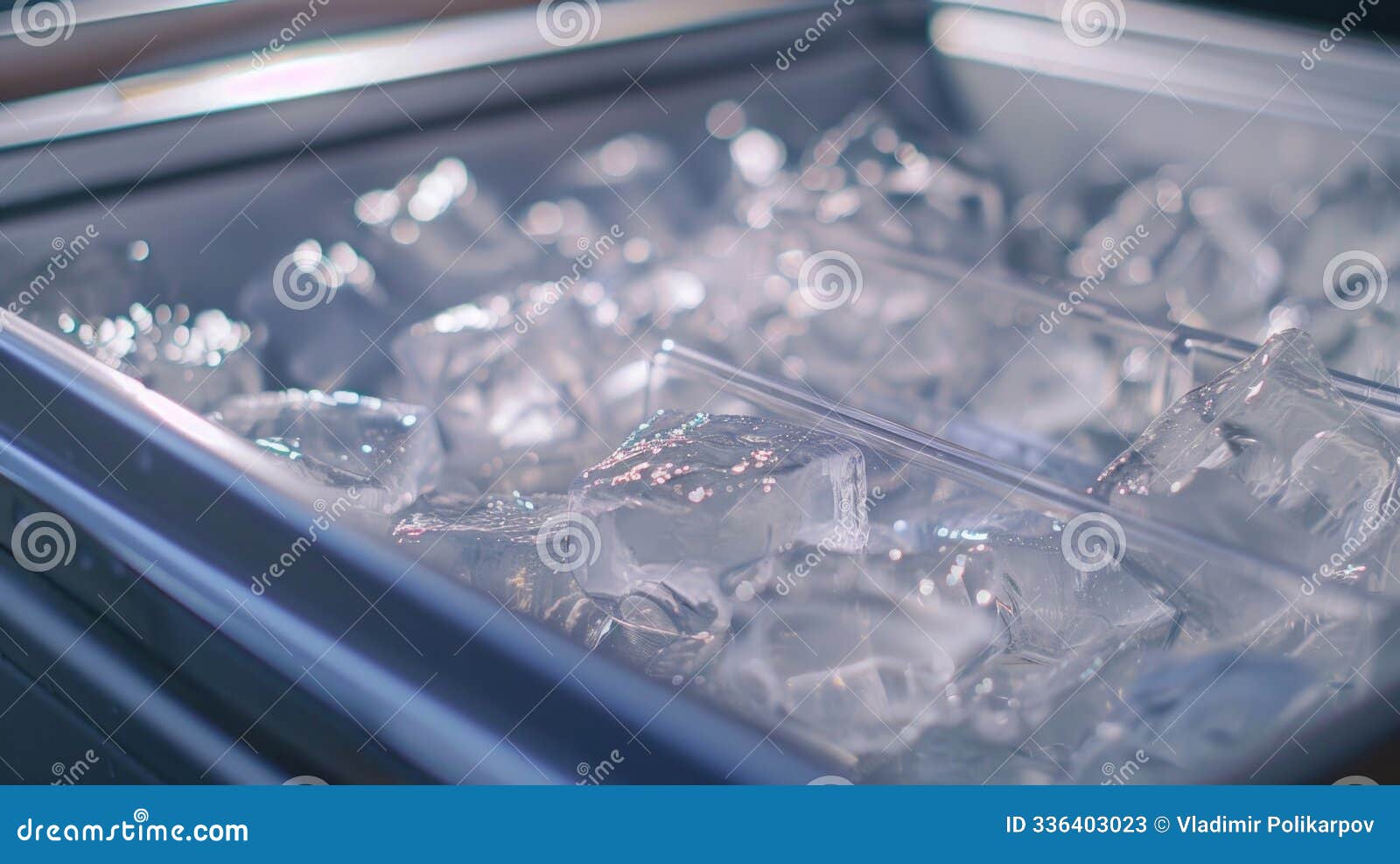 Frozen Ice Cubes Inside a Freezer Compartment Stock Image - Image of ...