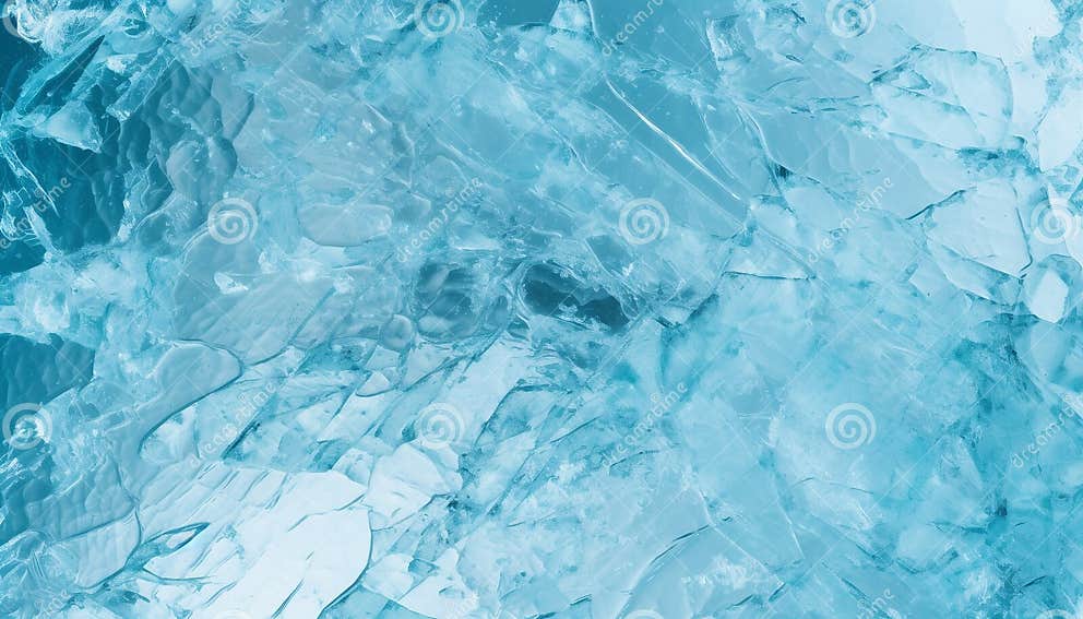 Frozen Ice Floe Floating on Turquoise Colored Water Surface Generated ...