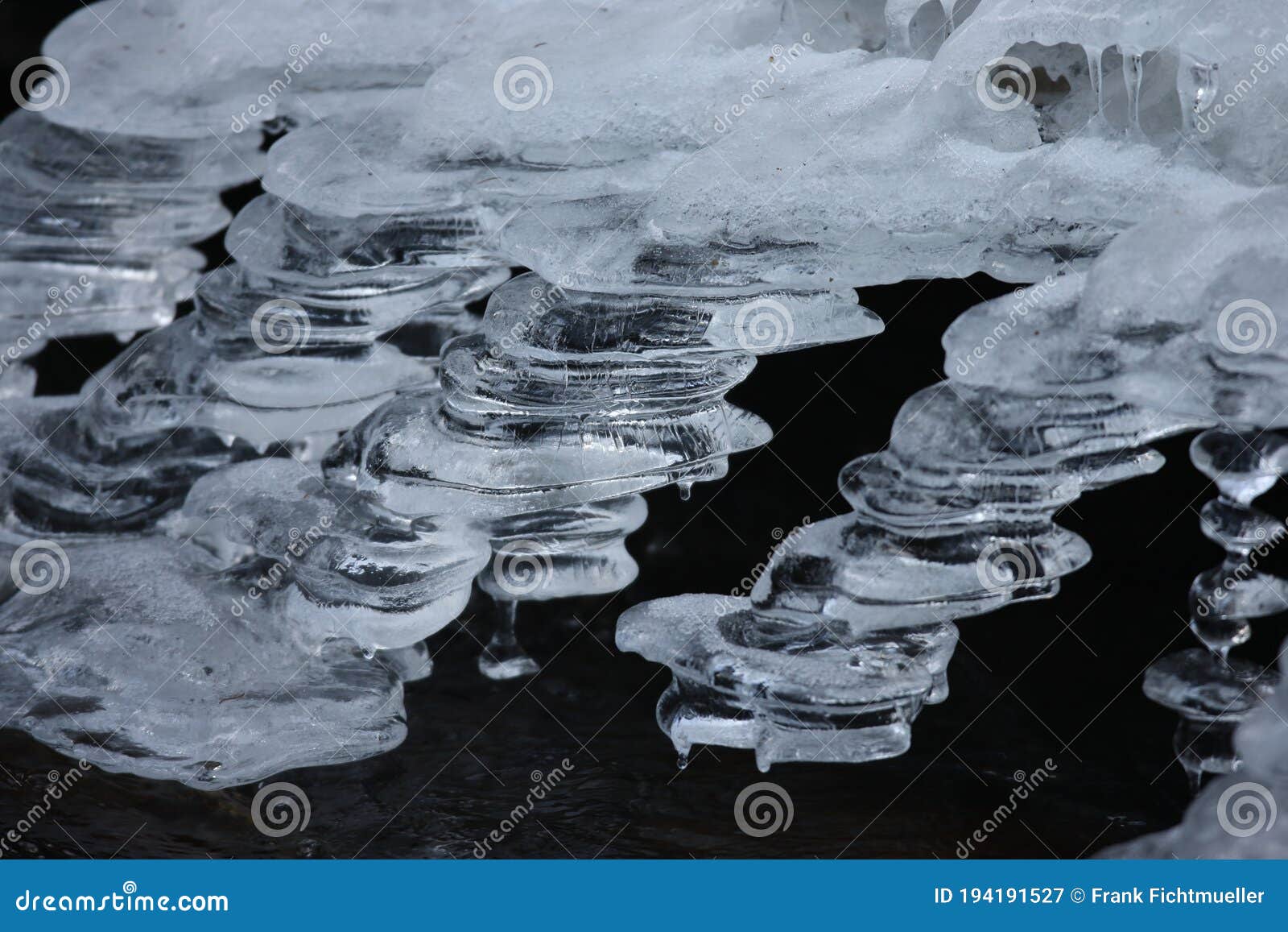 Frozen Ice Formations on a Winter Stream, Germany Stock Image - Image ...