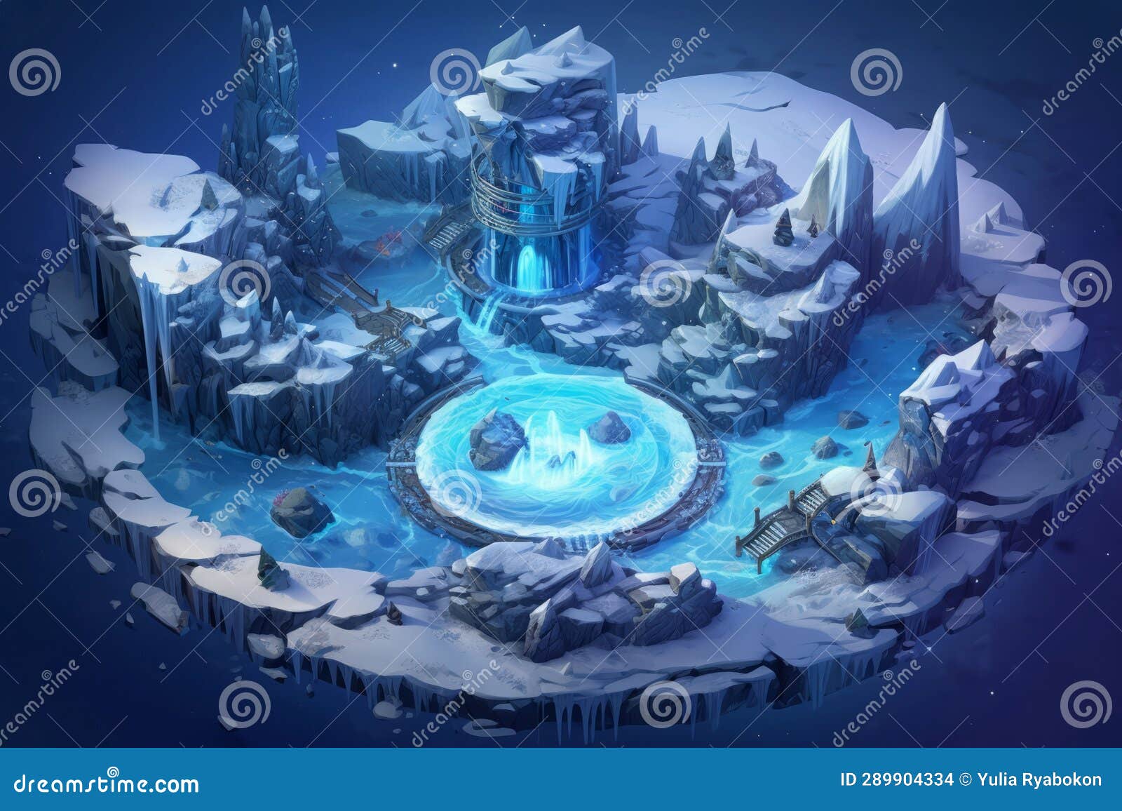 Frozen Ice Land Isometric. Generate Ai Stock Illustration ...