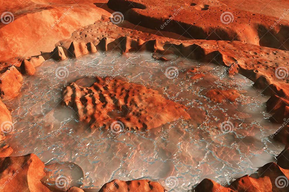 Frozen ice on Mars stock illustration. Illustration of cracks - 10544796