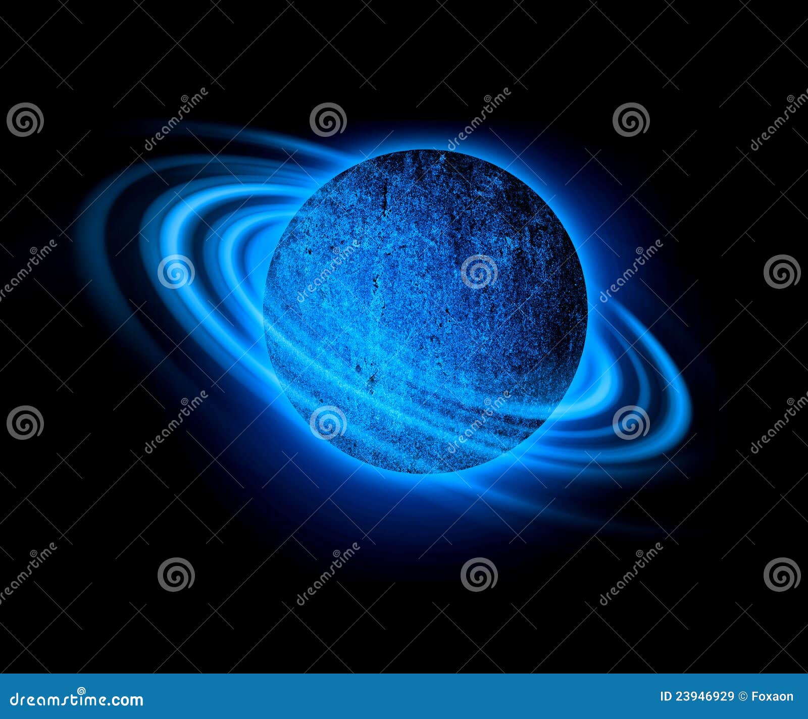 Frozen Ice Planet with Rings, Isolated Stock Image - Image of ring ...
