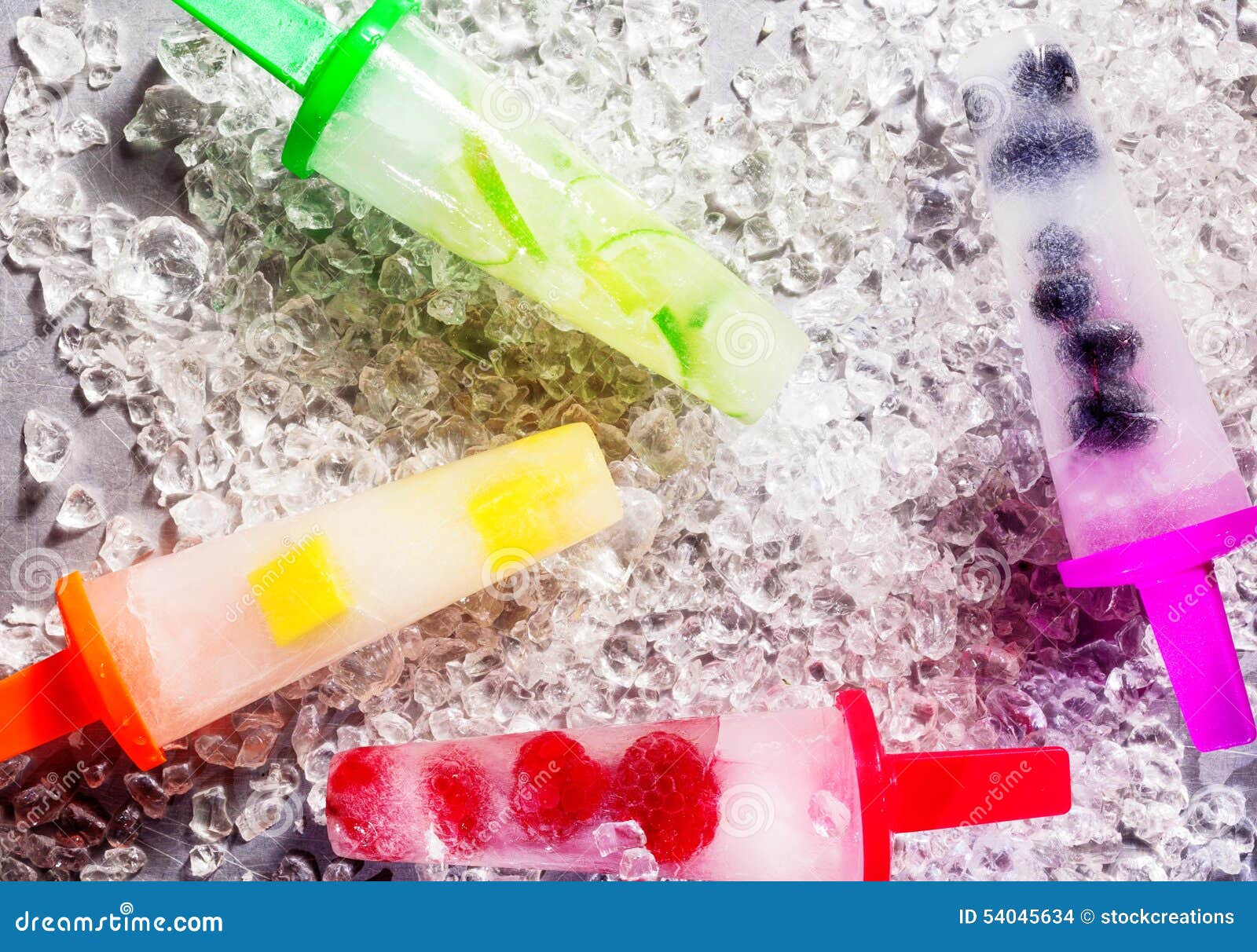 Frozen Ice Pops Made with Fresh Fruit Stock Photo - Image of cold ...