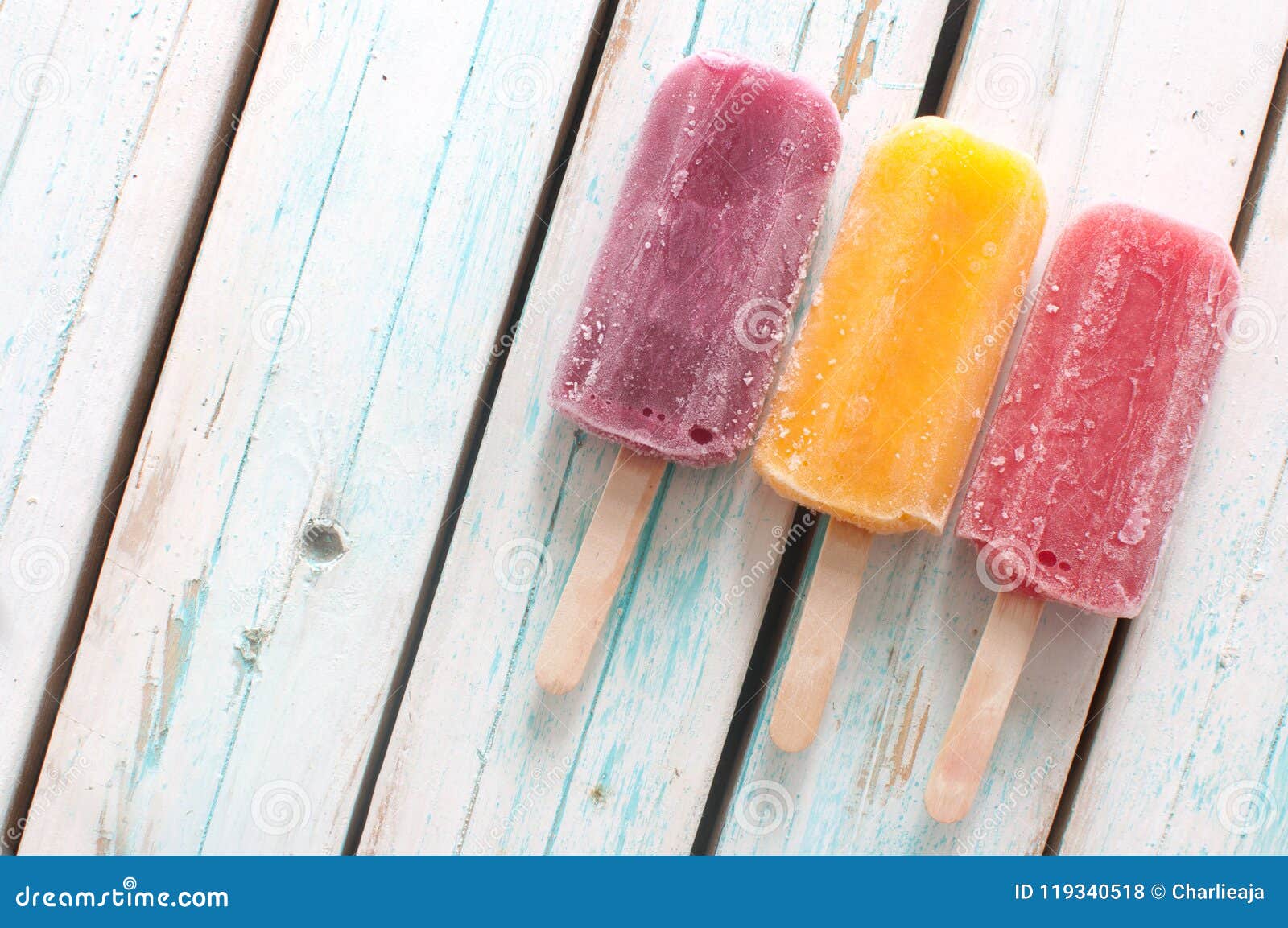 Frozen ice popsicles stock photo. Image of treat, dessert - 119340518