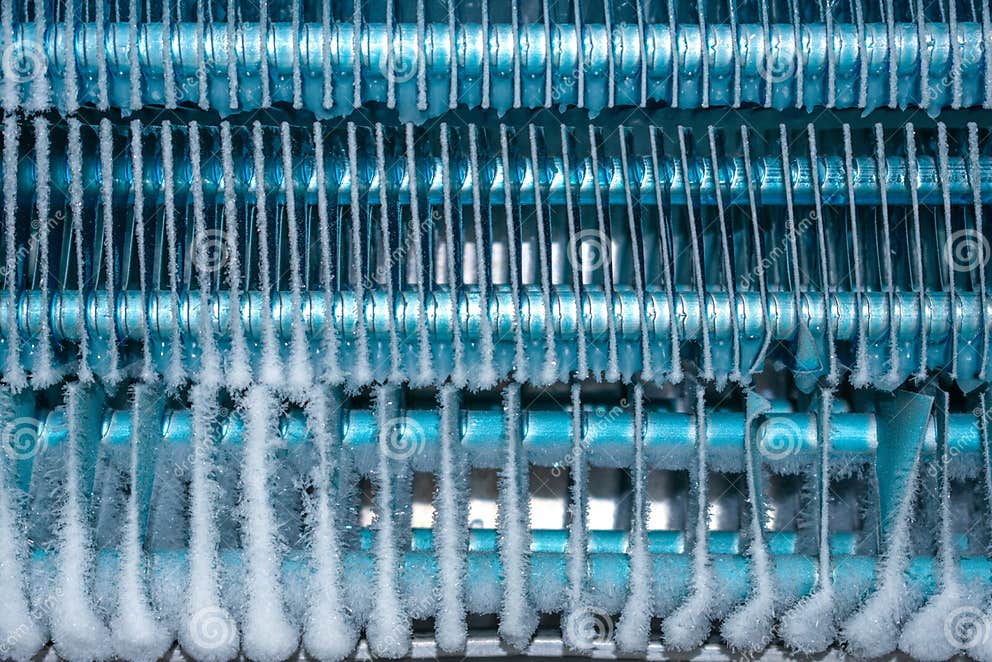 Frozen Ice on Refrigerator Grill Stock Image - Image of electrical ...