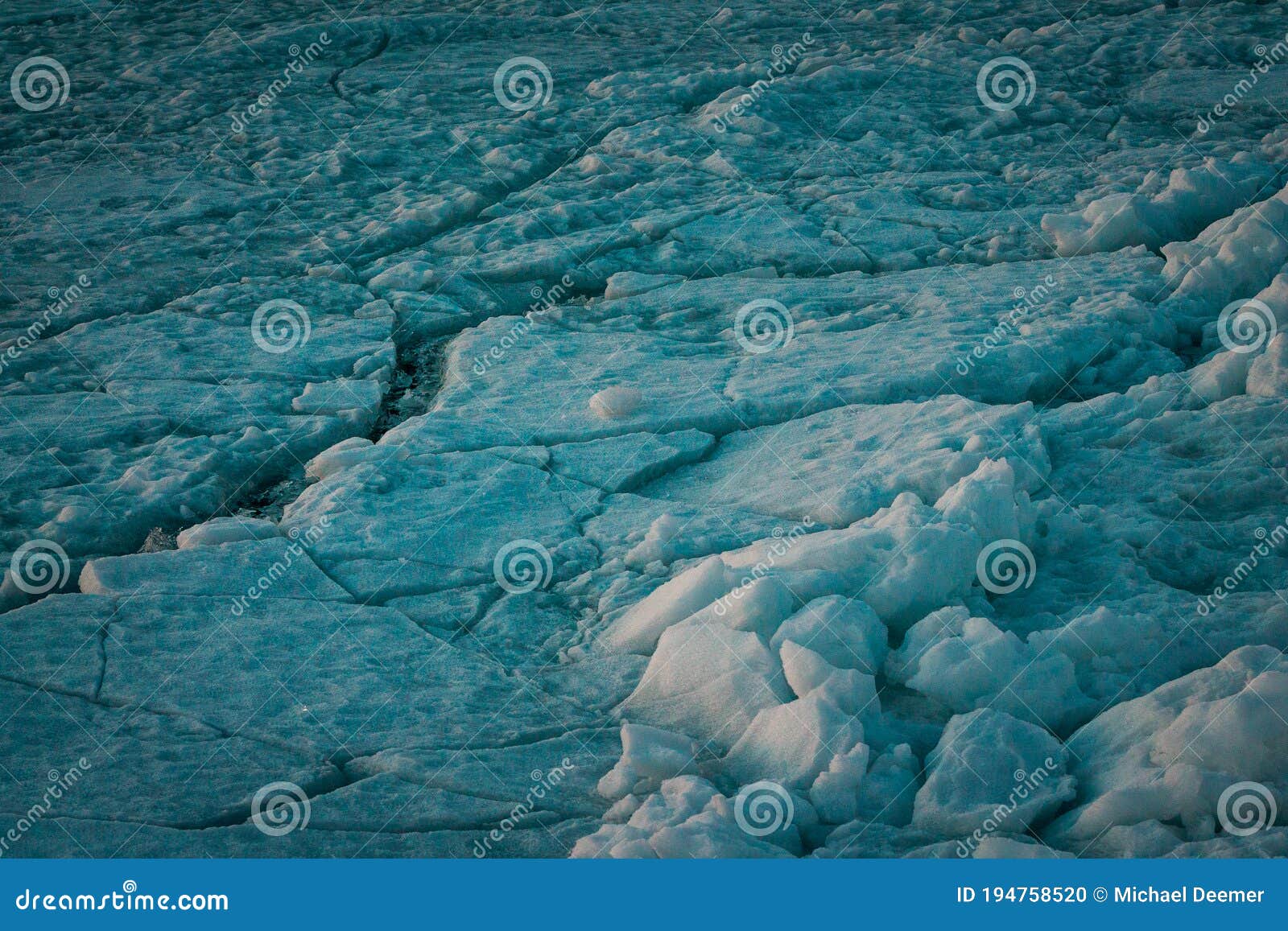 Frozen Ice Sheets Breaking Apart in Petoskey Michigan Stock Photo ...