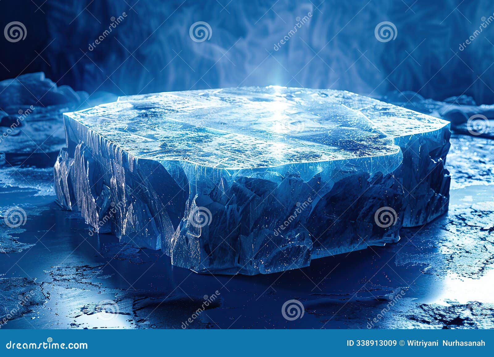 Frozen Iceberg with Foggy Background Stock Illustration - Illustration ...