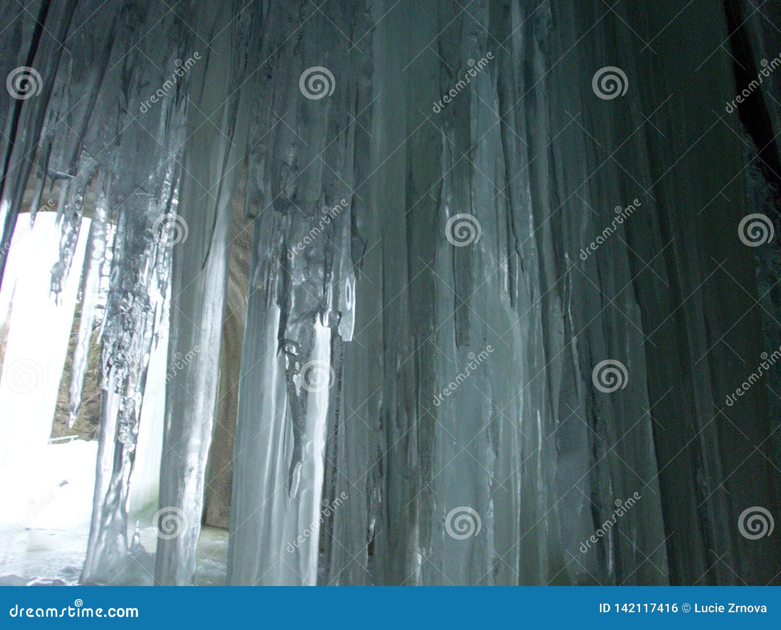 Frozen Icicles in Beautiful Shapes Stock Photo - Image of landscape ...