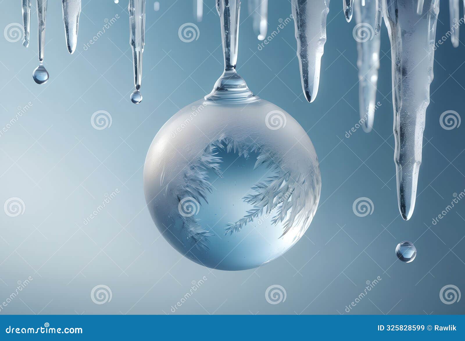 Frozen Icicles and Frozen Ball with Pattern Stock Image - Image of ...