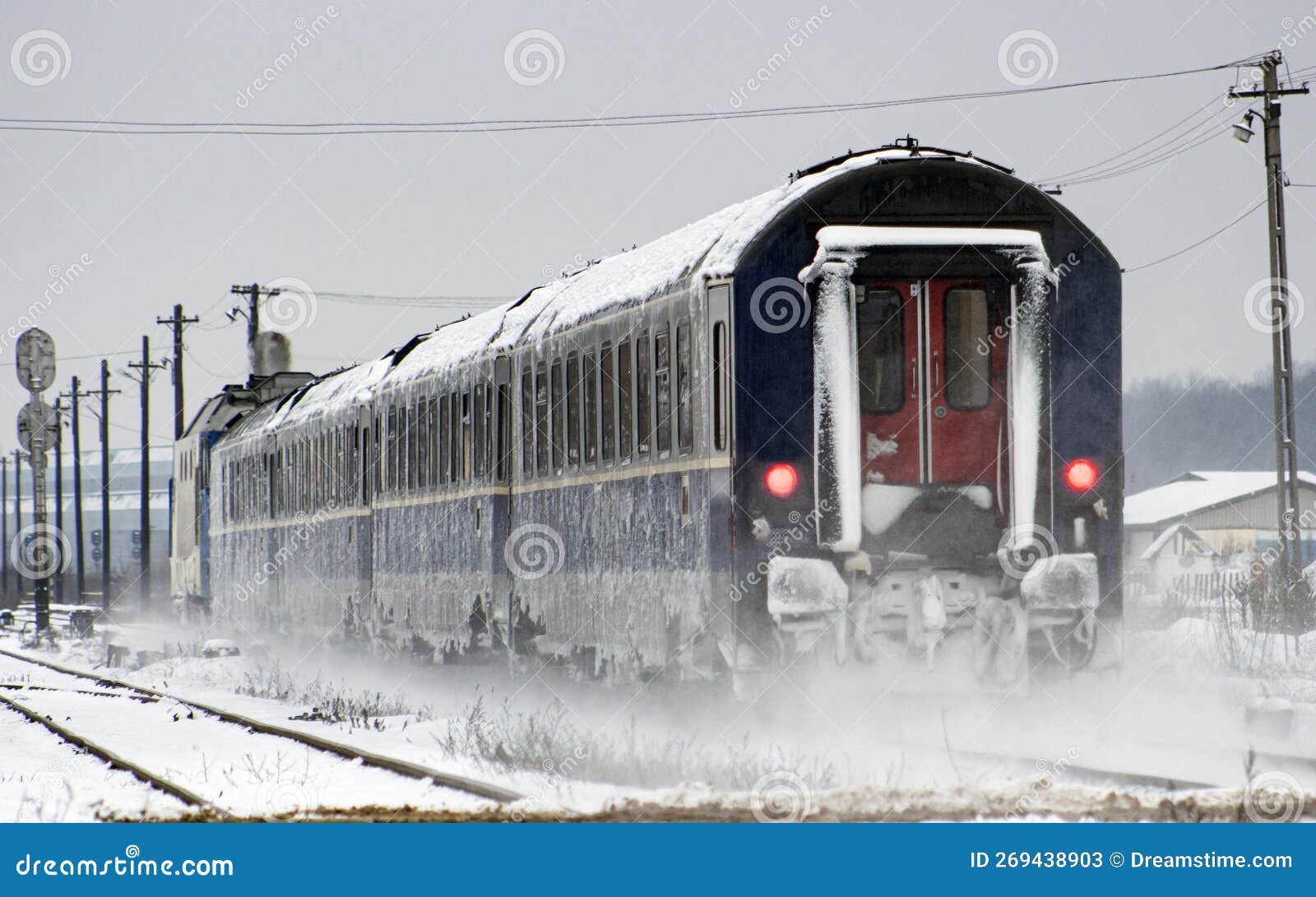 Frozen interregional train editorial stock photo. Image of trains ...