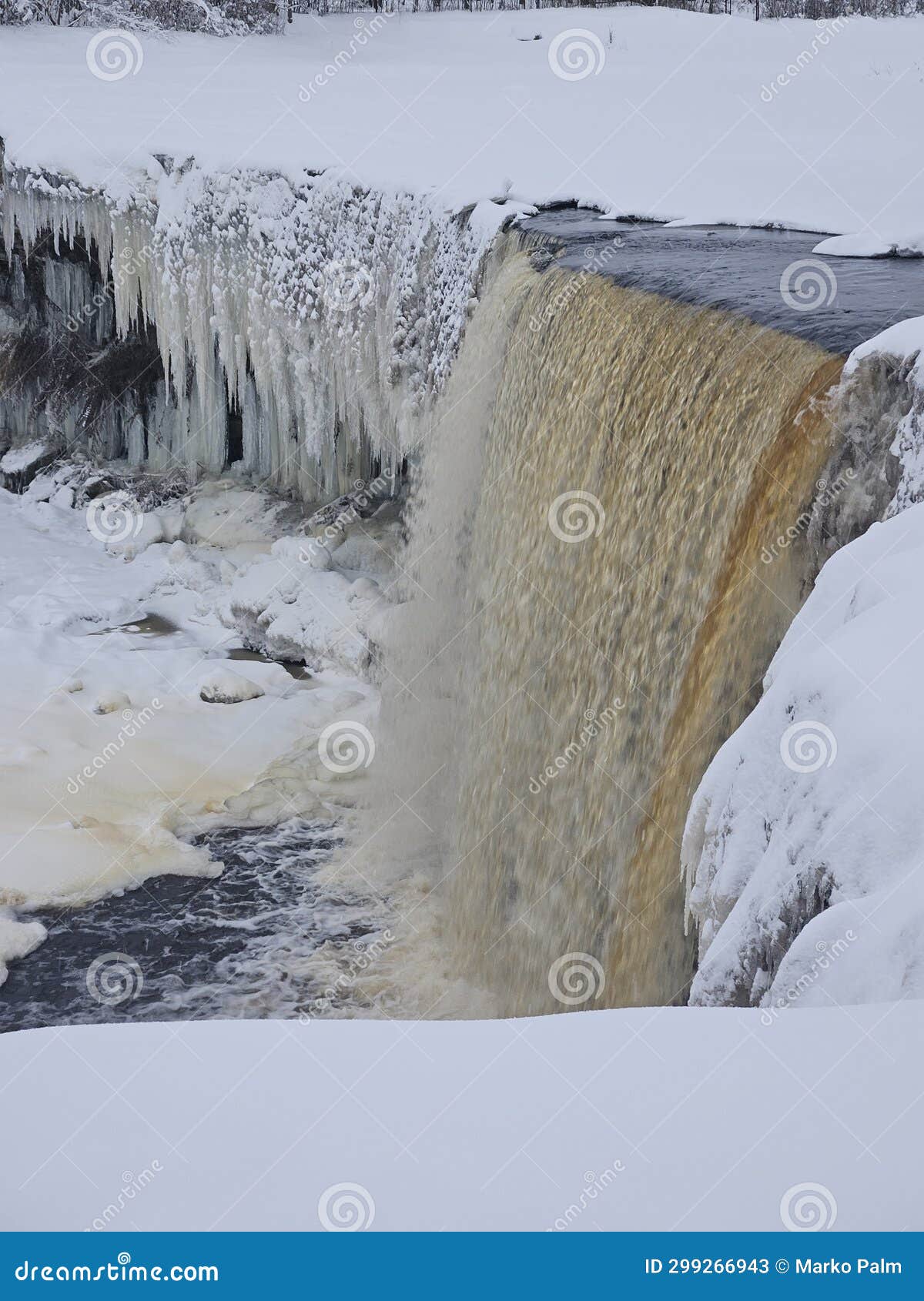 Frozen Jägala Juga Waterfall in Wintertime in Estonia Stock Image ...