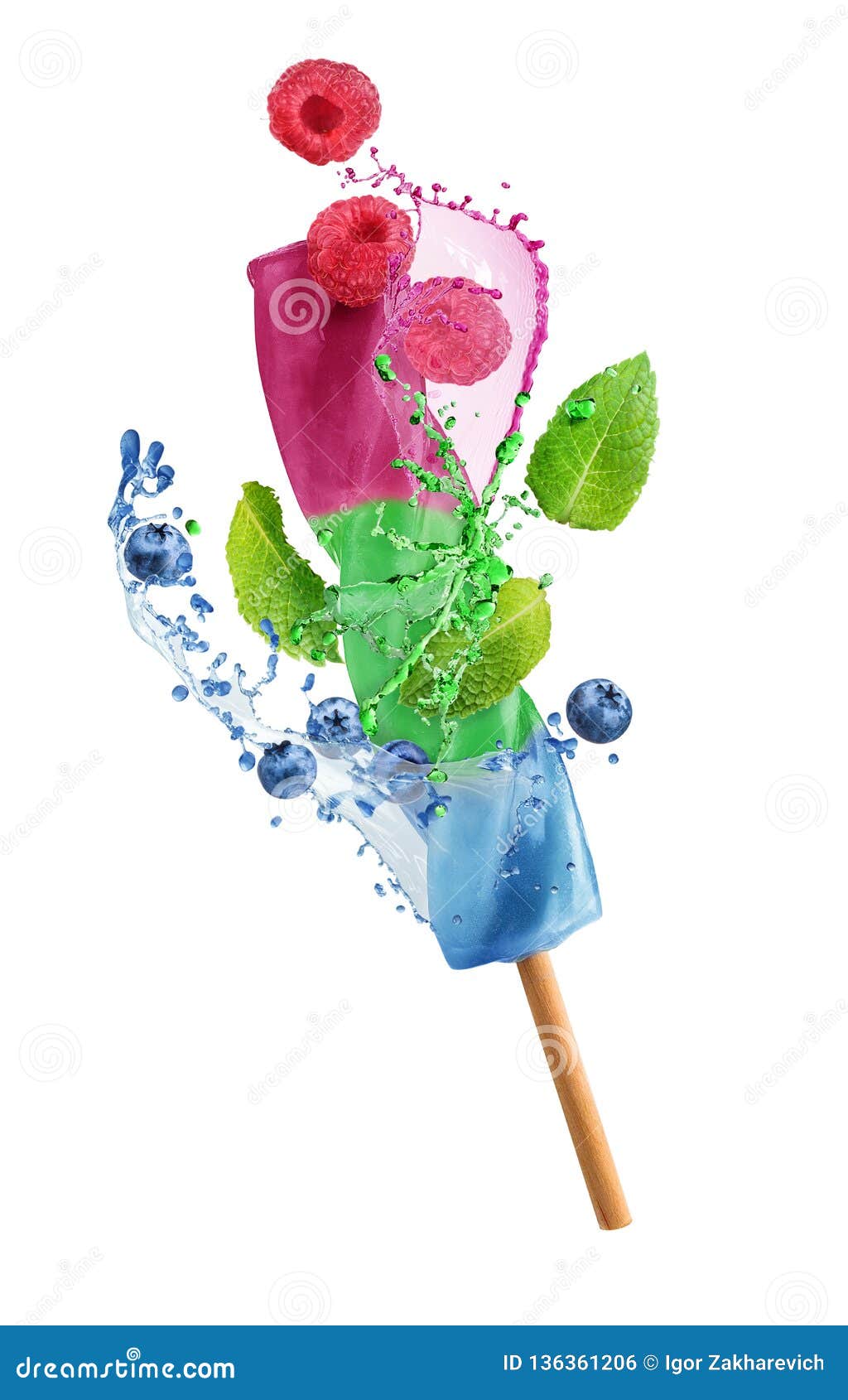 Frozen Juice with Fruit and Juice Splash Stock Photo - Image of drop ...
