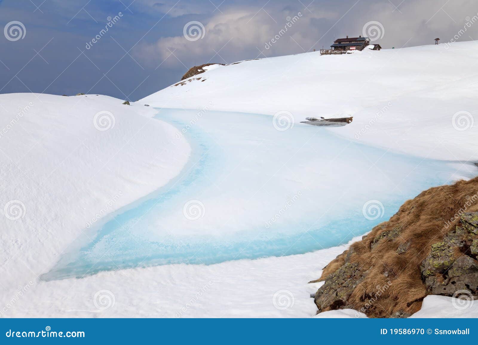 Frozen lake stock photo. Image of peak, current, water - 19586970