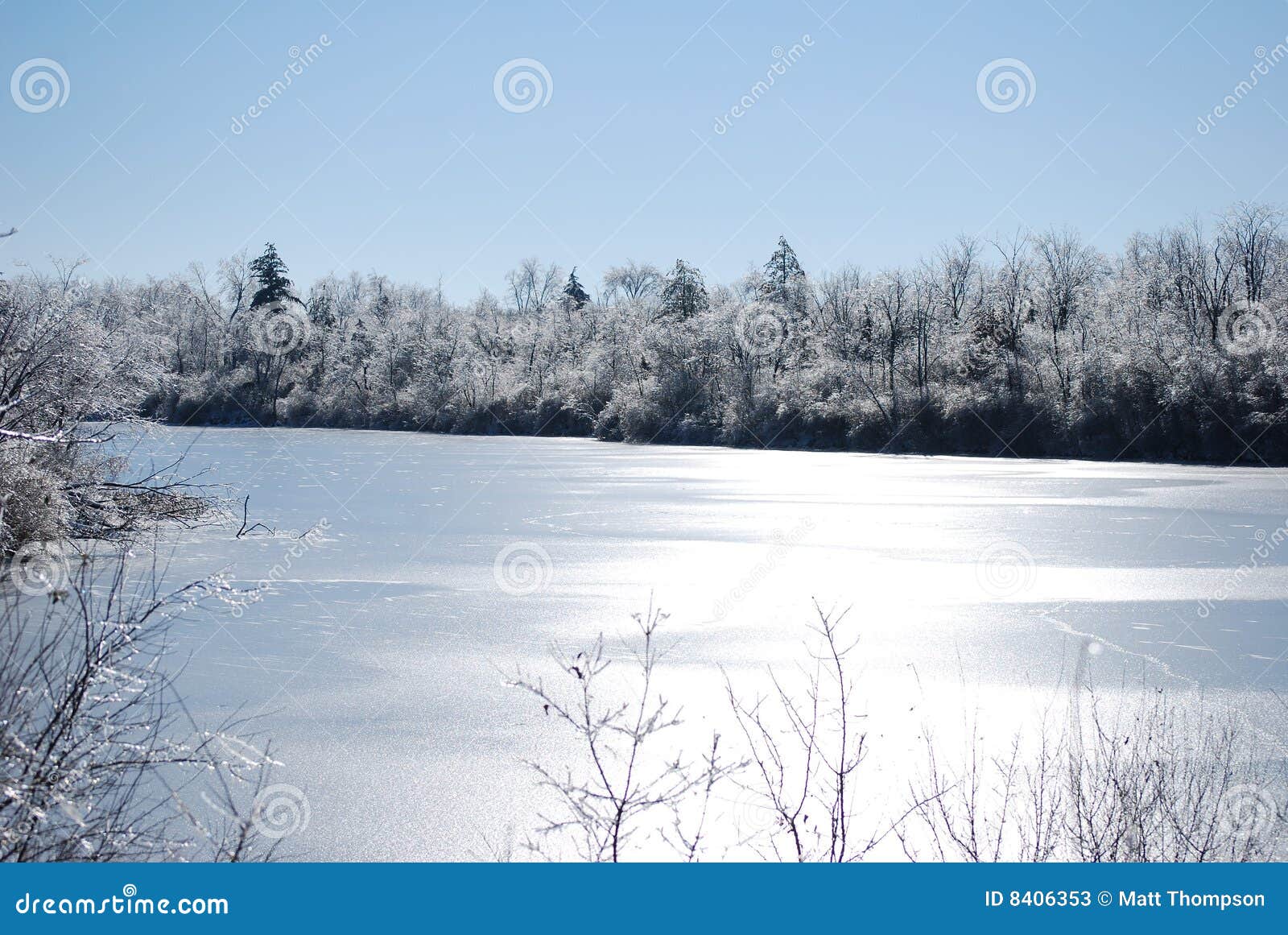 Frozen lake stock image. Image of moines, cold, trees - 8406353