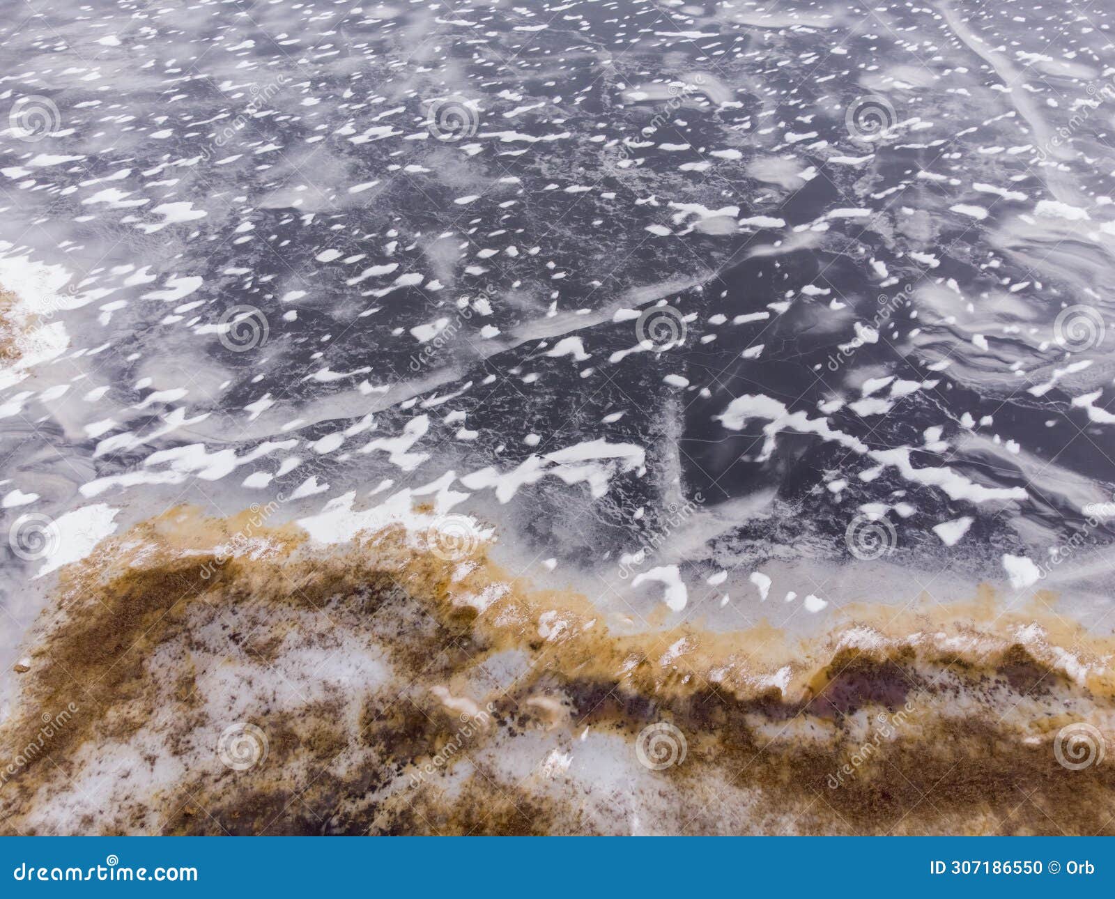 Frozen Lake from Above, during Winter. Stock Photo - Image of fishing ...