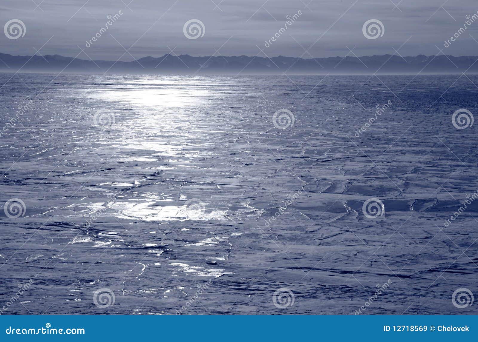 Frozen Lake Baikal stock image. Image of hoar, covered - 12718569