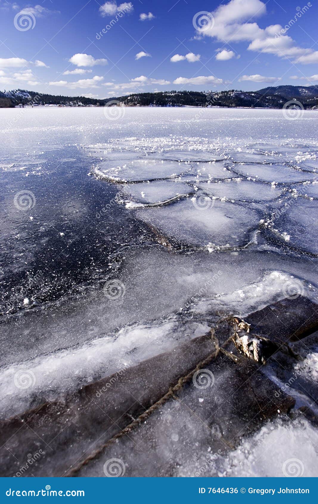 A Frozen Lake and a Blue Sky. Stock Photo - Image of snow, beauty: 7646436