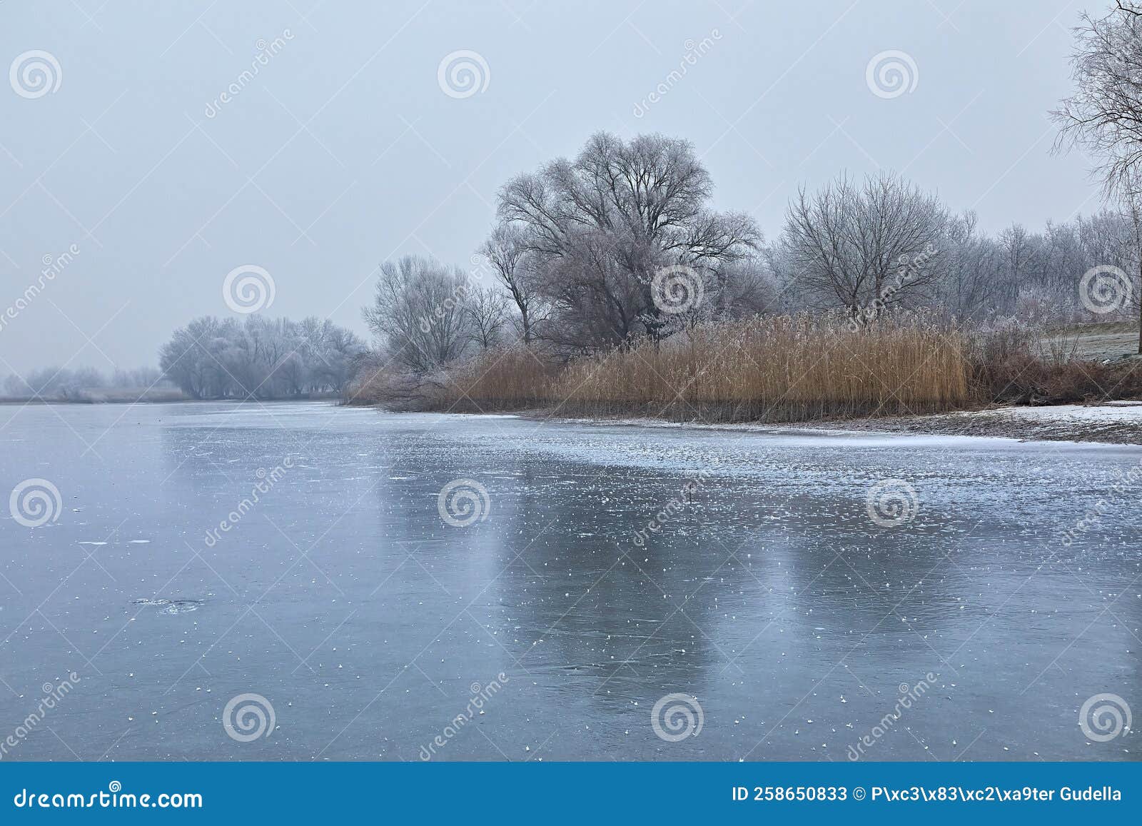 Frozen lake ice surface stock image. Image of winter - 258650833