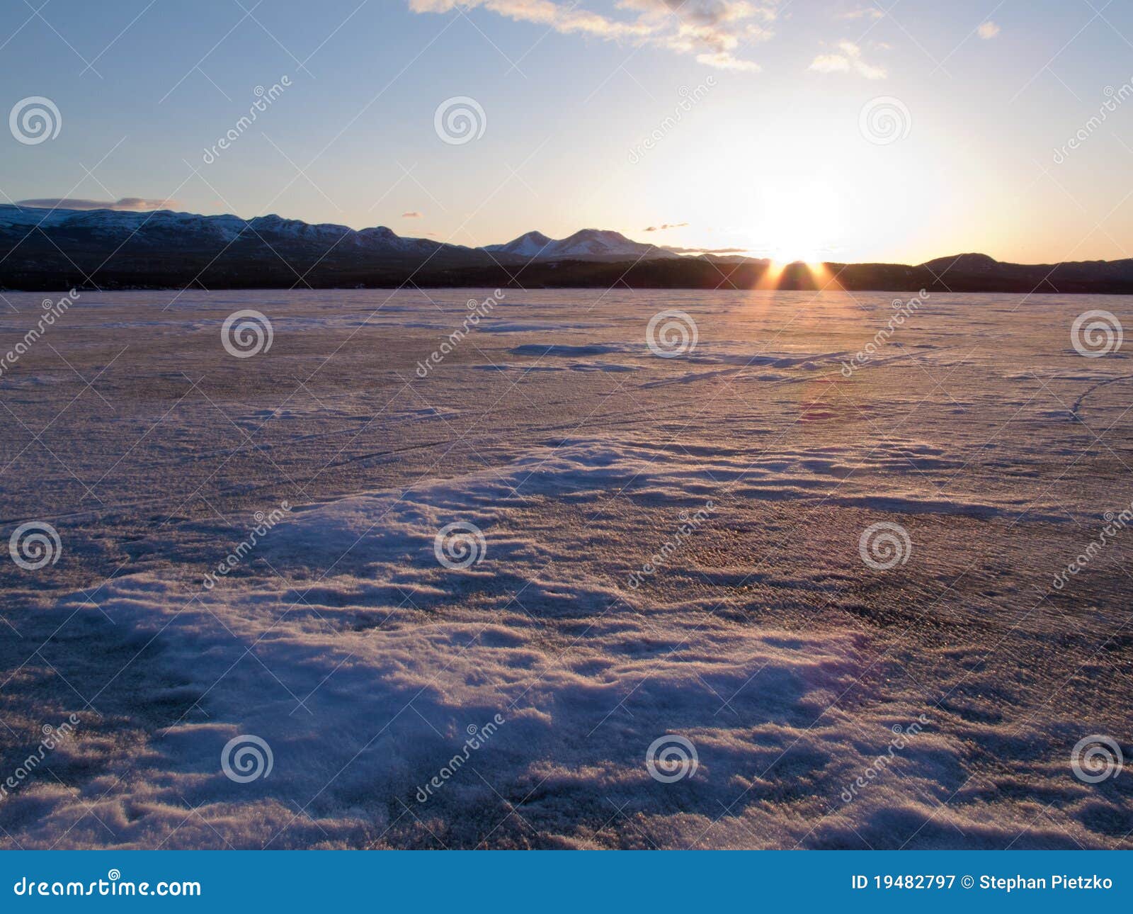 Frozen Lake Laberge, Yukon, Canada Stock Image - Image of journey ...
