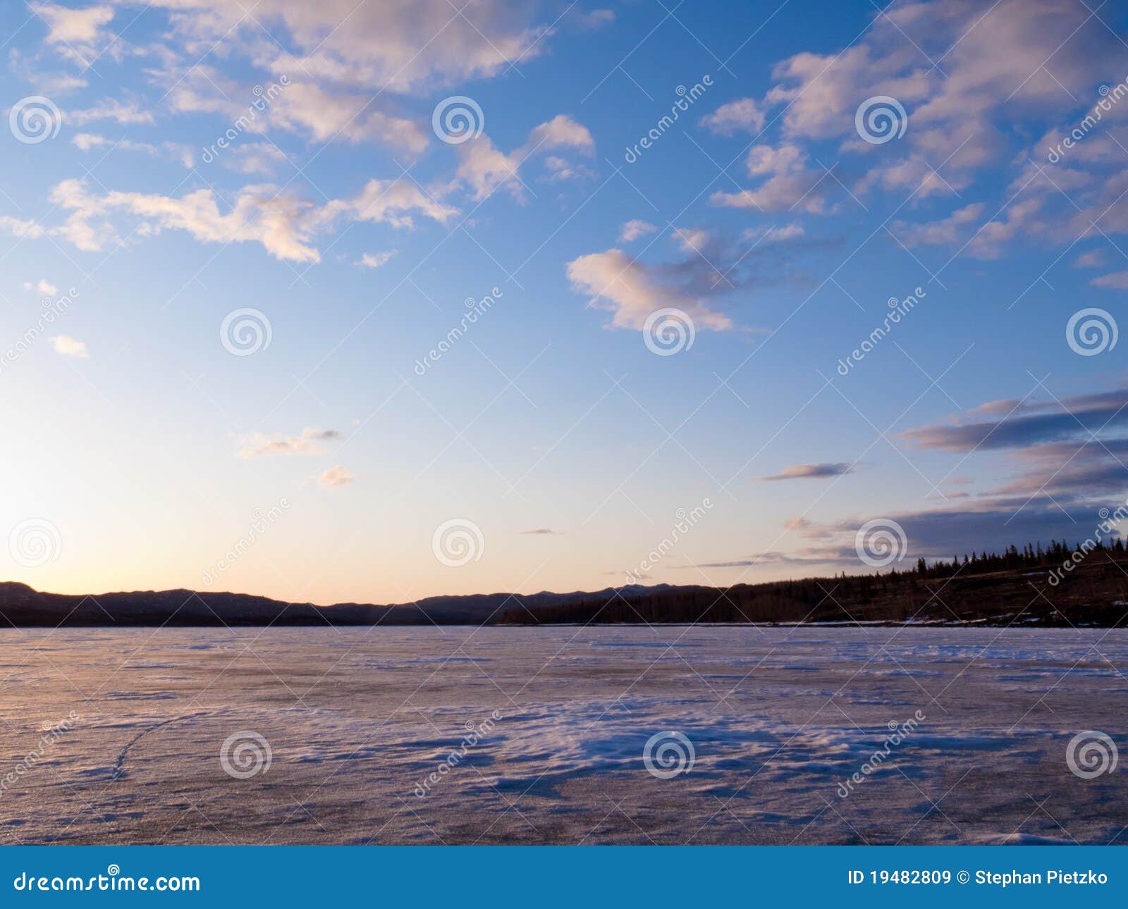Frozen Lake Laberge, Yukon, Canada Stock Image - Image of natural ...