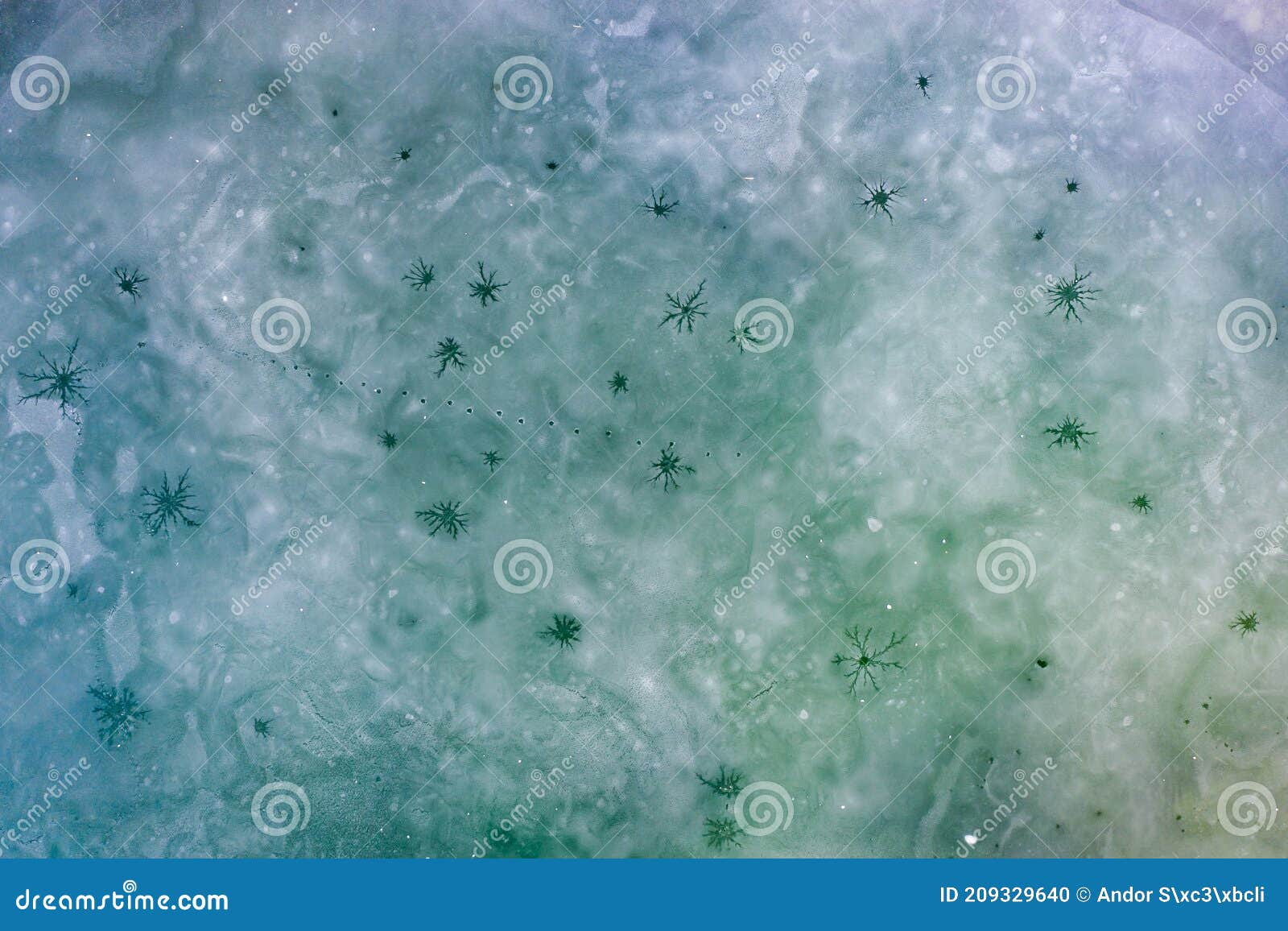 Frozen Lake Surface and Color from Topdown Drone View Stock Photo ...