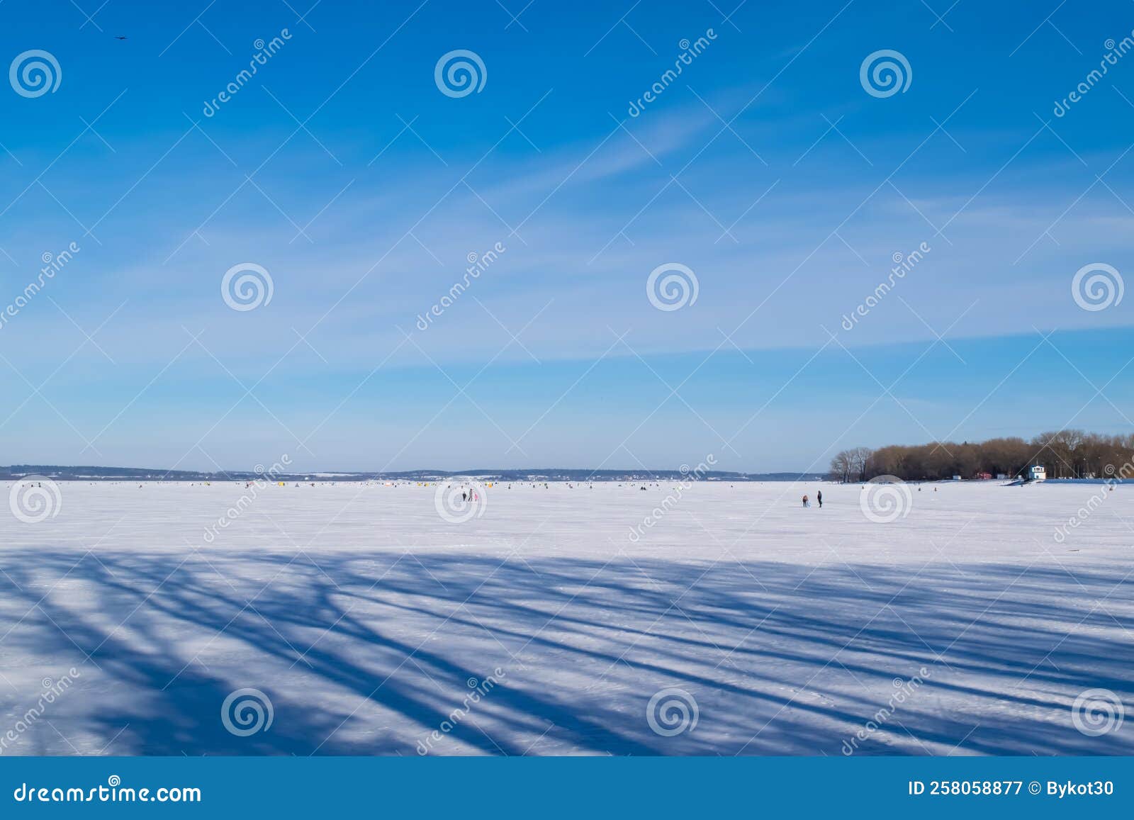 Frozen Lake in Winter. Winter Landscape Stock Image - Image of season ...