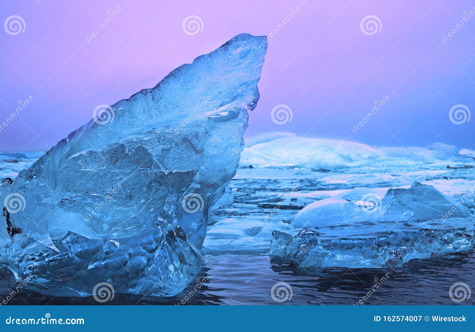 Frozen Lake during Winter with Pieces of Ice on the Cold Surface Stock ...