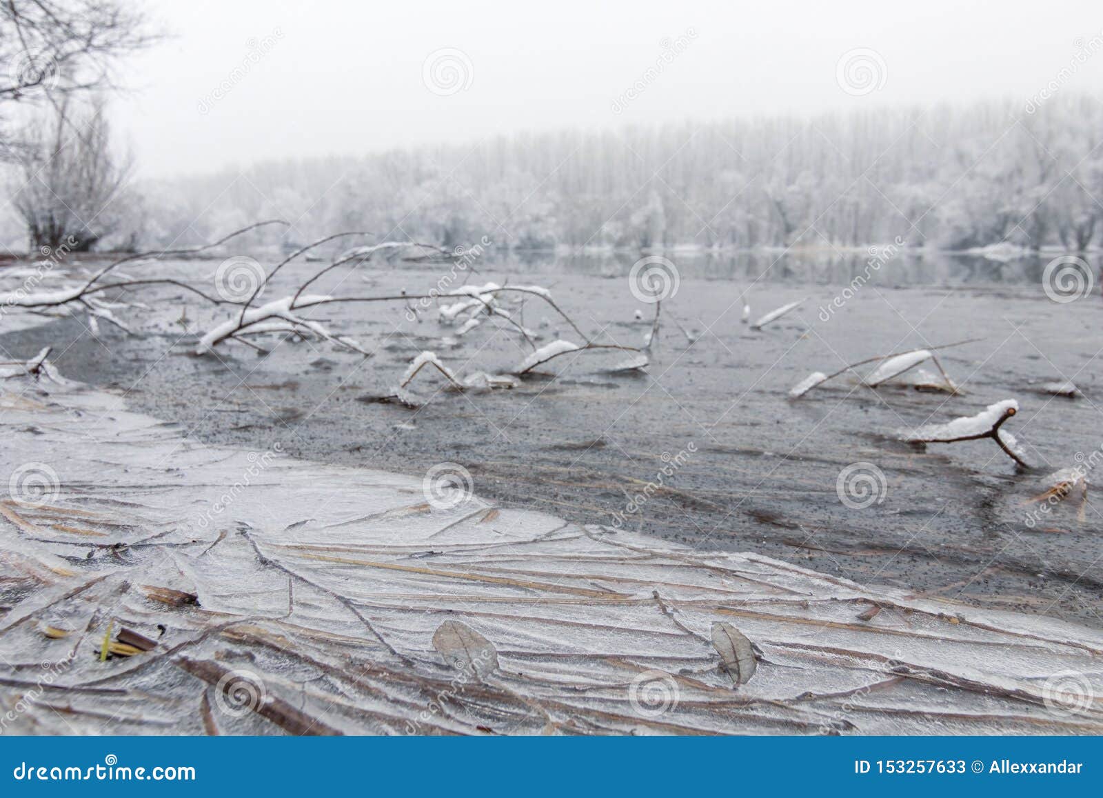 Frozen Lake in Winter, Winter Lake Scene Stock Image - Image of ...