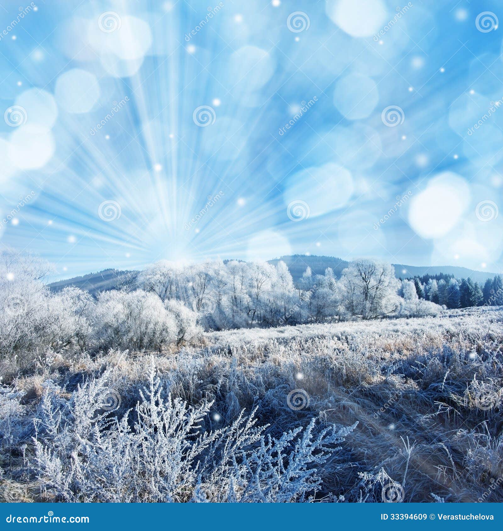 Frozen landscape stock image. Image of frosty, hills - 33394609