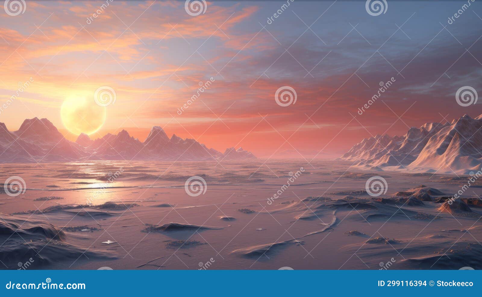 Unearthly Sunset: Hyper-realistic Mountain Scene with Cosmic Themes ...