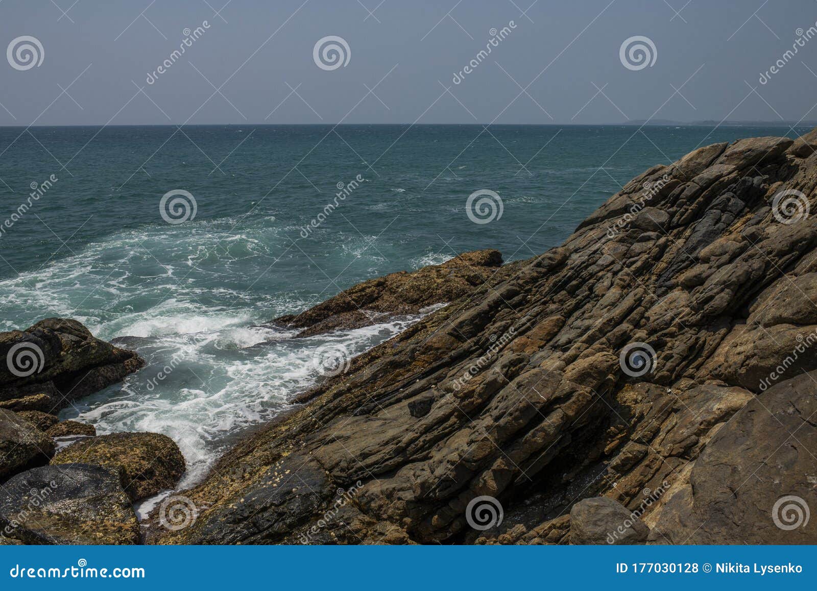 Frozen Lava Stones on the Ocean Stock Photo - Image of outdoors ...