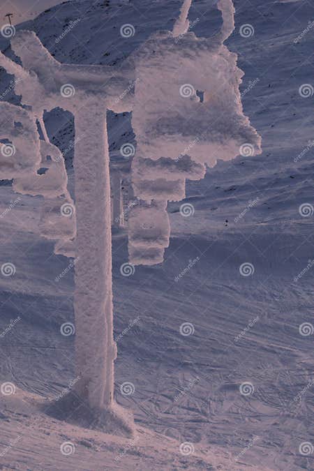 The frozen lift stock photo. Image of powder, recreational - 12542298