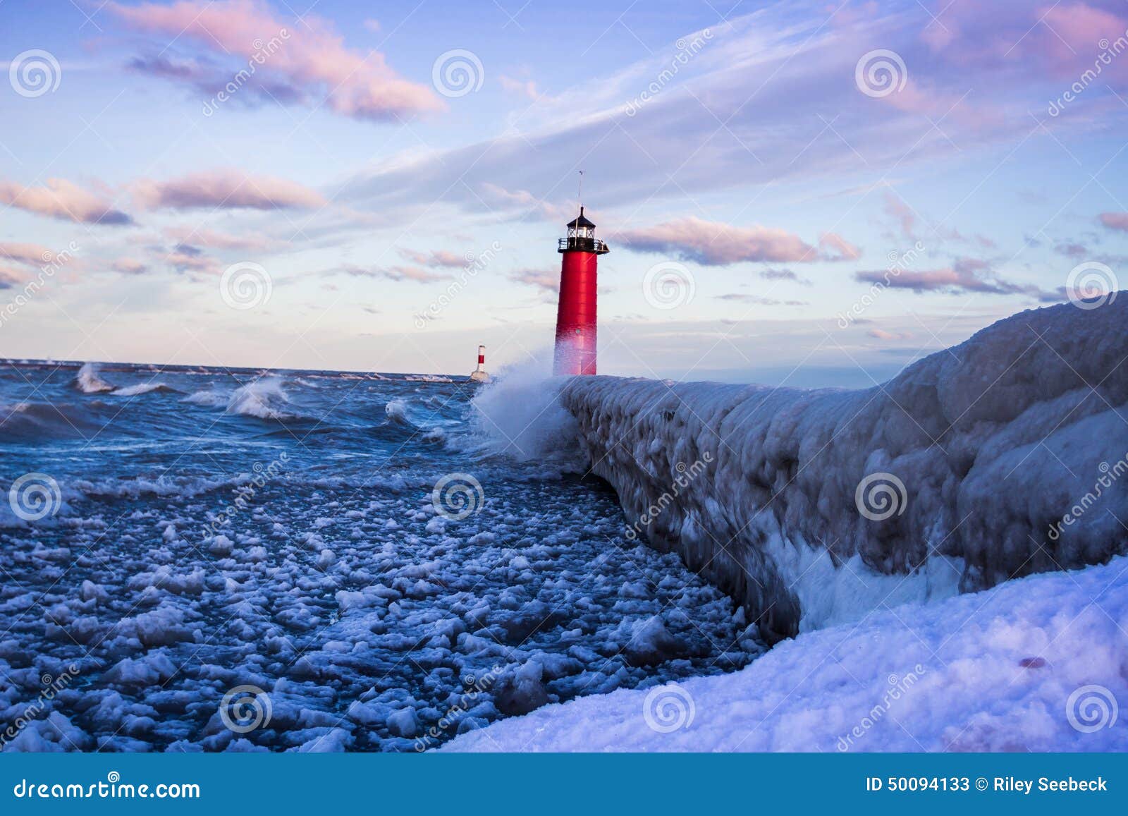 Frozen Lighthouse stock image. Image of cold, iceberg - 50094133