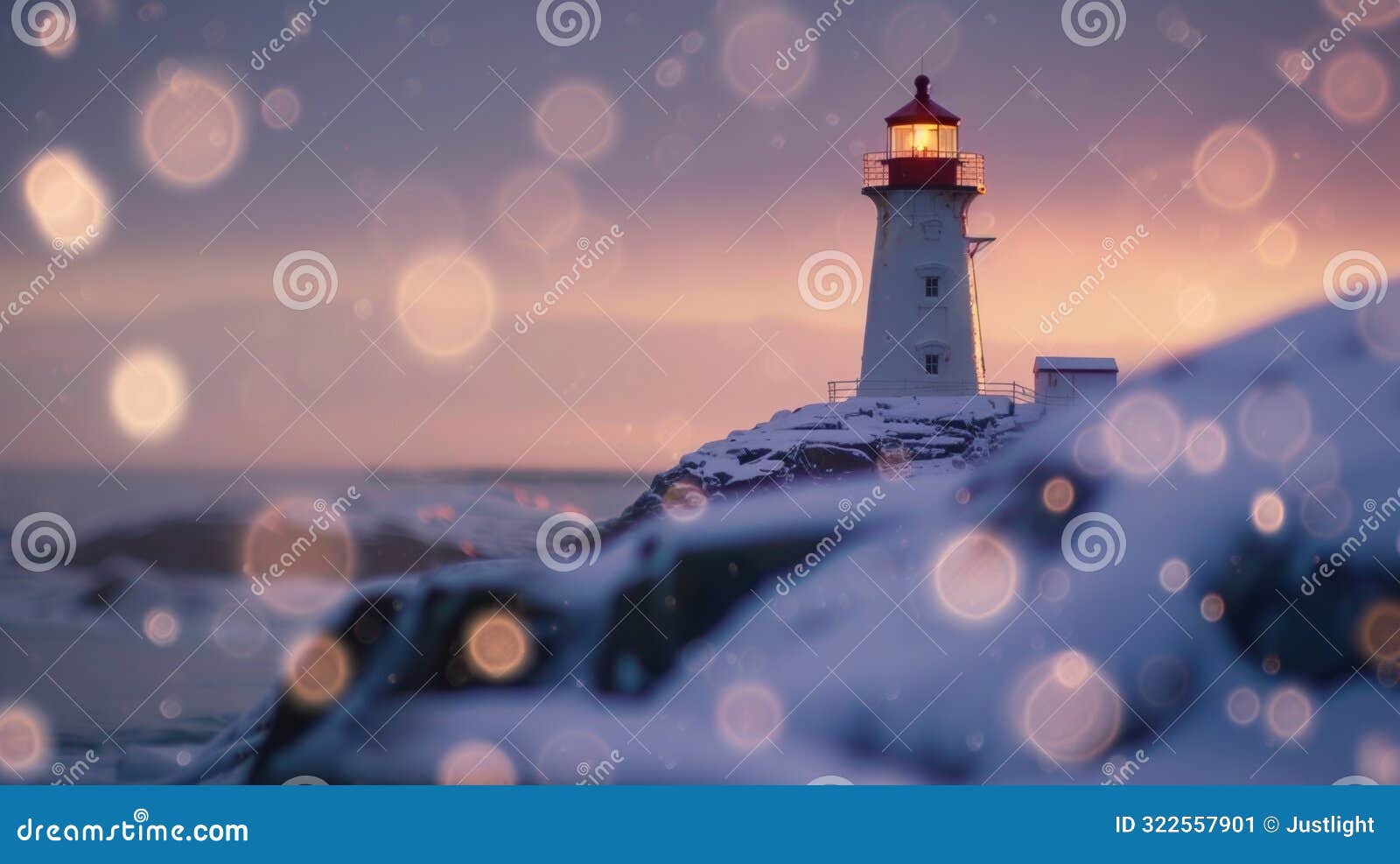 The Frozen Lighthouse Stands in Solitude a Symbol of Isolation and ...
