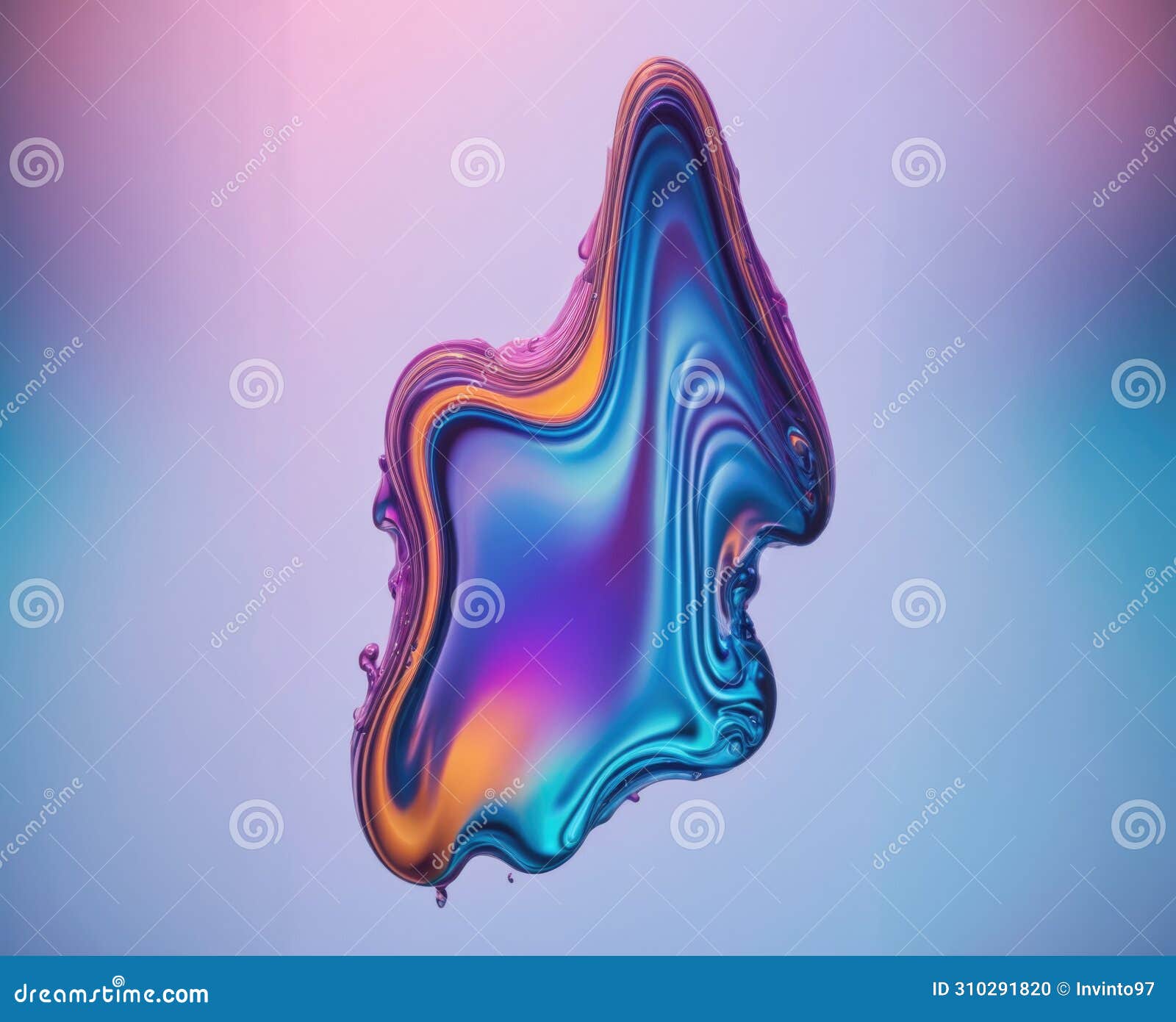 Frozen Liquid Shapes Holographic Color Gradient, Abstract Liquid Shapes ...
