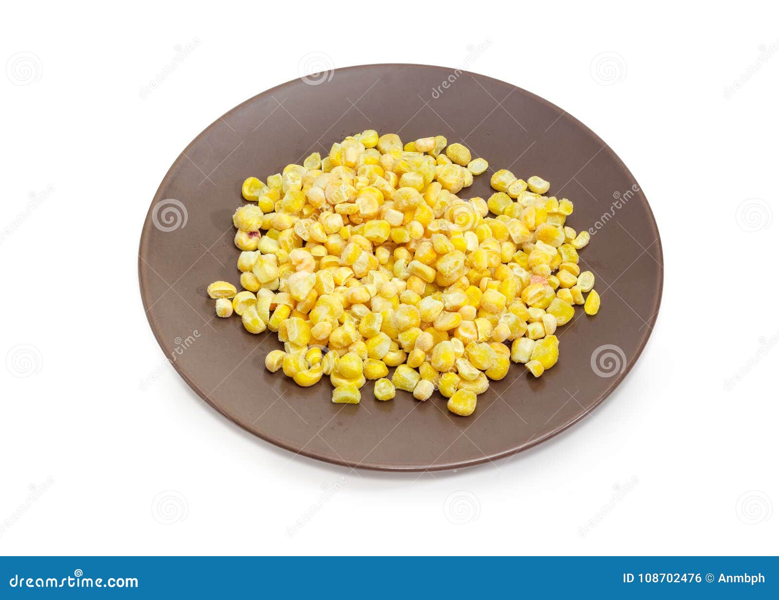 Frozen Kernels of Sweet Corn on the Brown Dish Stock Photo - Image of ...