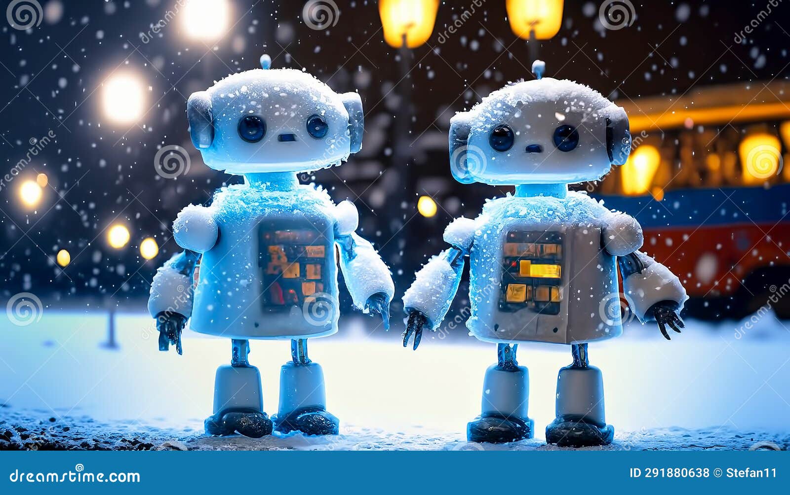 Frozen Lost Robot Children Stock Photo | CartoonDealer.com #291880638