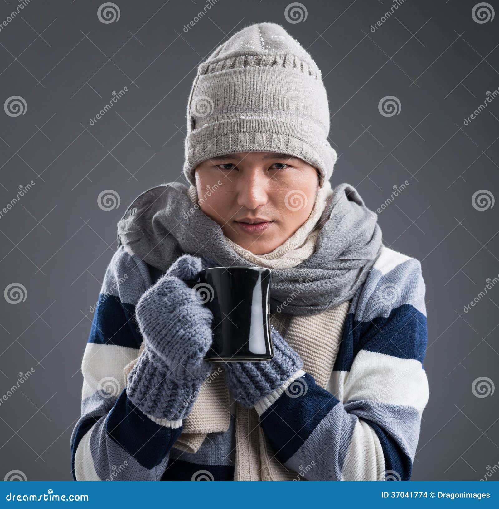 Frozen man stock photo. Image of gray, closeup, knitted - 37041774