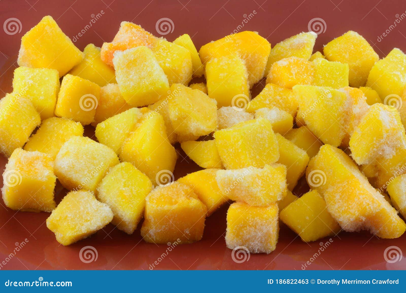 Frozen Mango Fruit Chunk Cubes Stock Image - Image of healthy, sweet ...