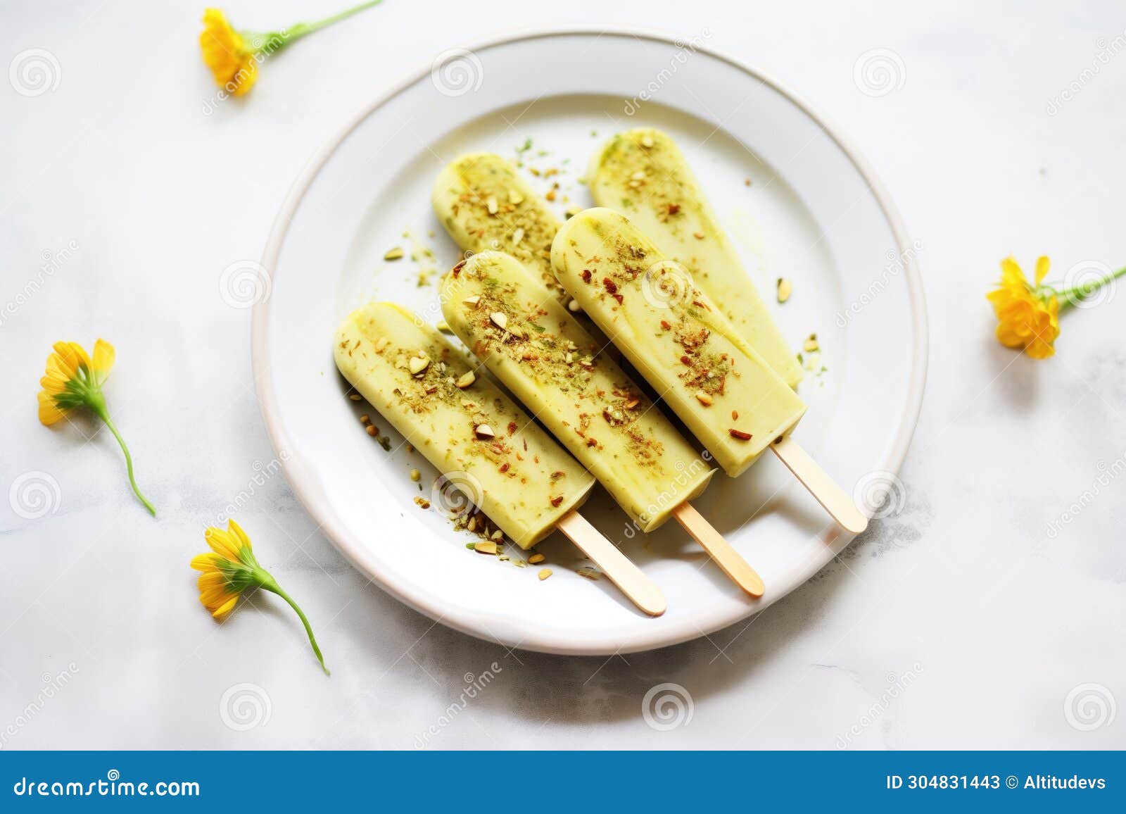 Frozen Mango Lassi Popsicles on Ice Stock Image - Image of popsicle ...
