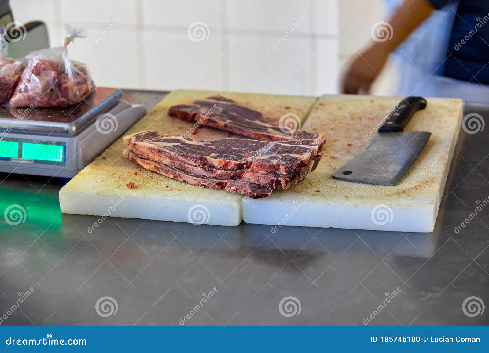 Frozen meat stock photo. Image of business, cold, cutting - 185746100
