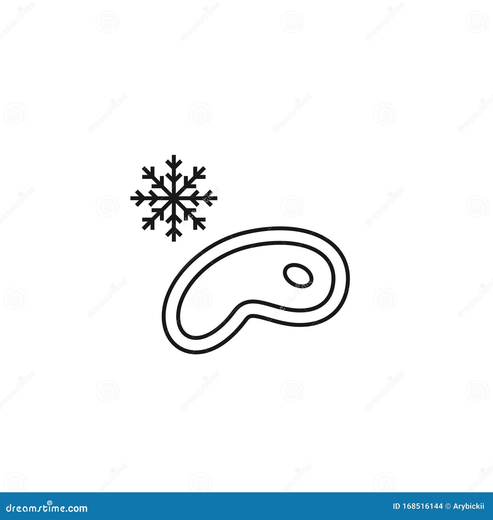 Frozen Meat Line Icon. Vector Stock Vector - Illustration of isolated ...
