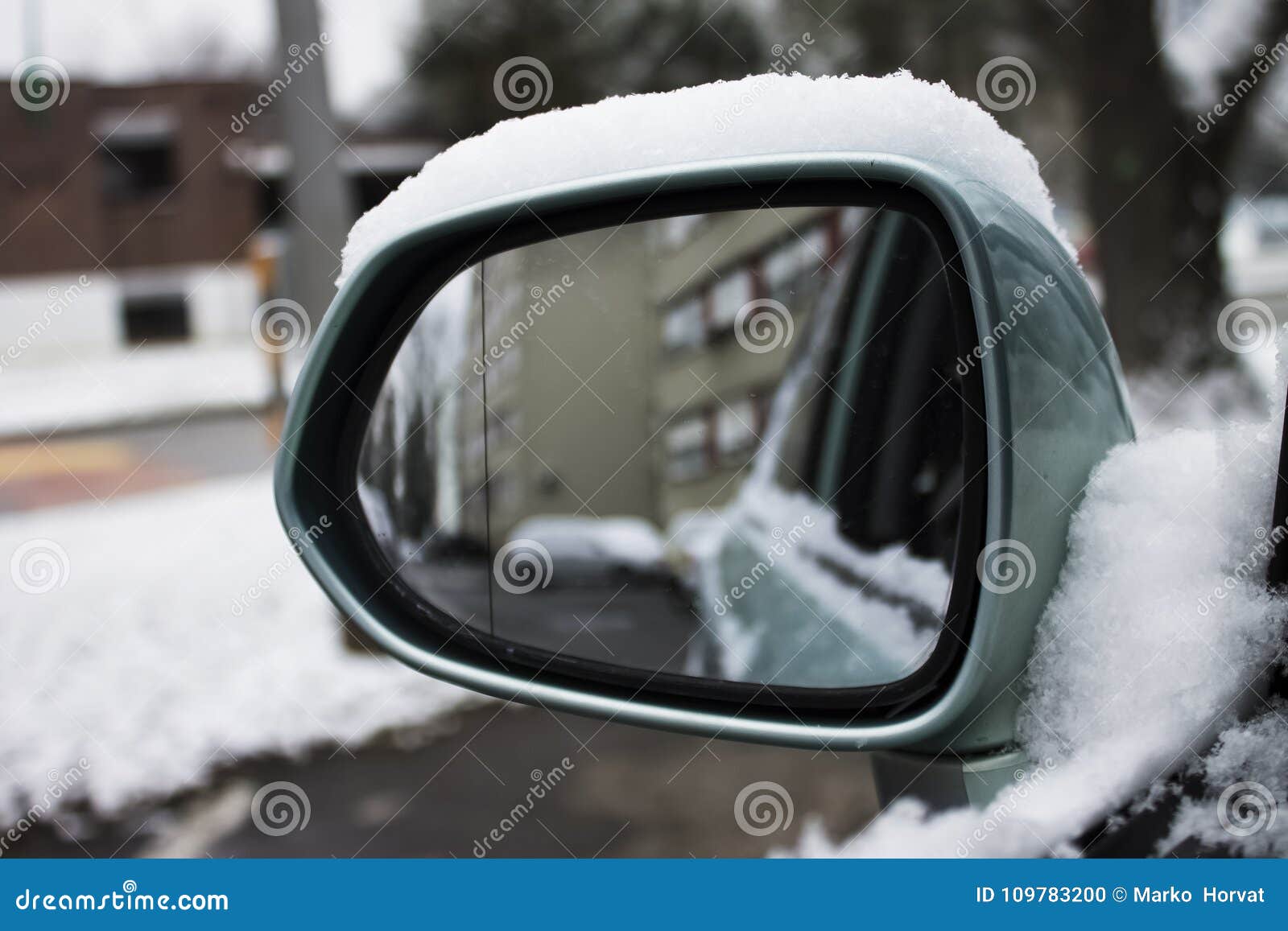 Frozen Mirror stock photo. Image of danger, automobile - 109783200