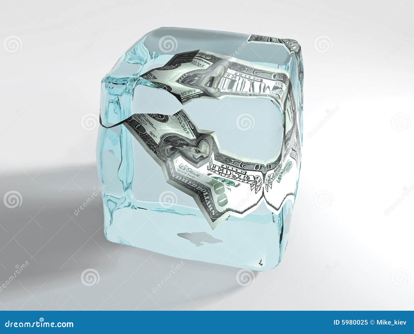 Frozen money stock image. Image of bank, business, glass - 5980025