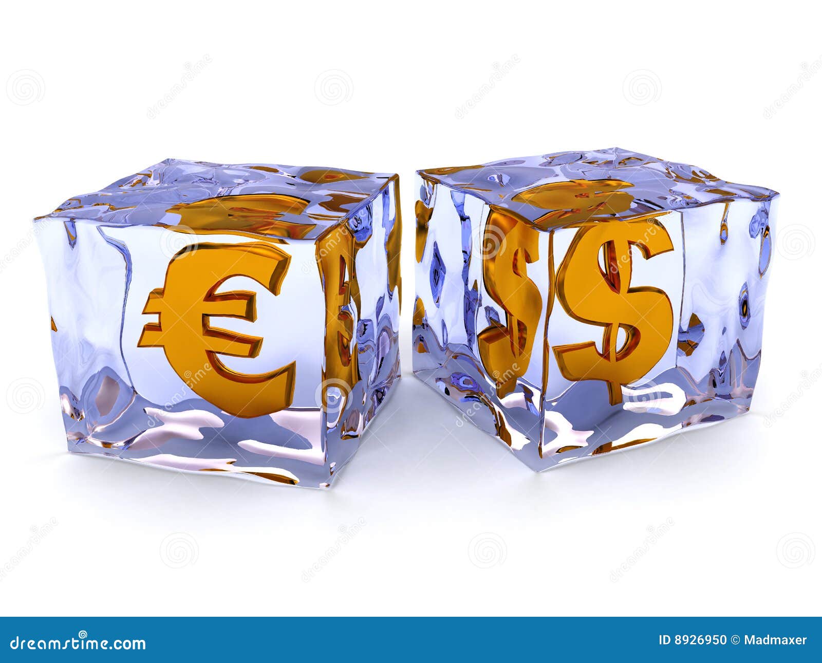 Frozen Money In Ice Cube Stock Image | CartoonDealer.com #8015203