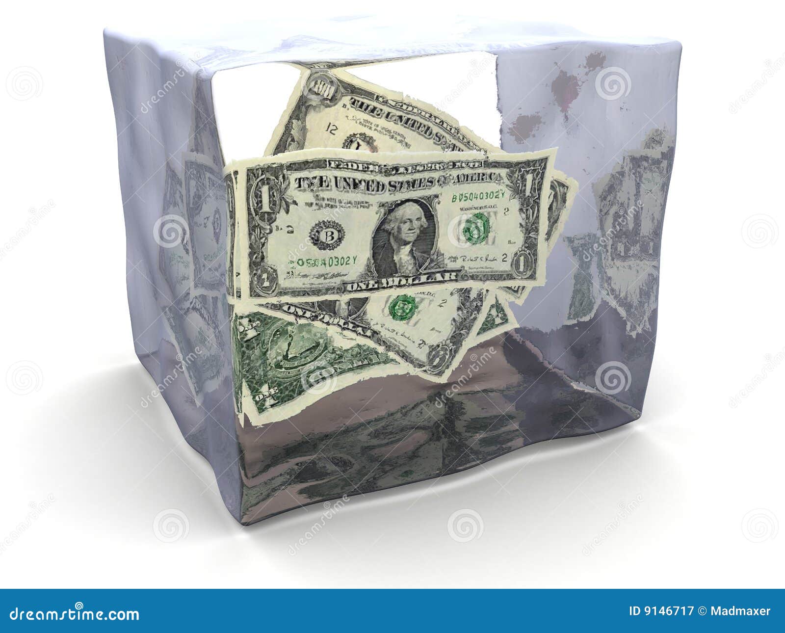 Frozen money stock illustration. Illustration of business - 9146717