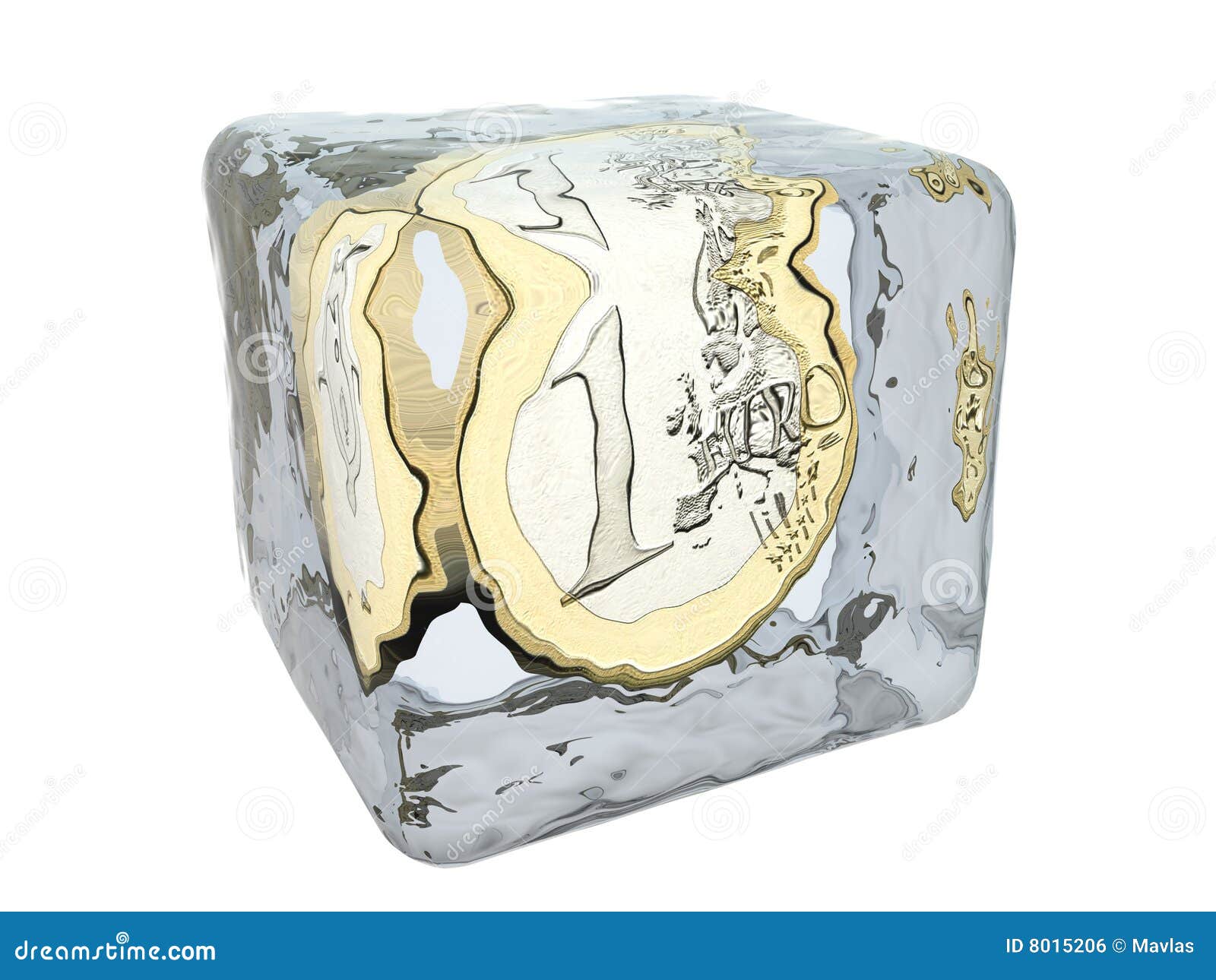 Frozen Money In Ice Cube Stock Image | CartoonDealer.com #8015203